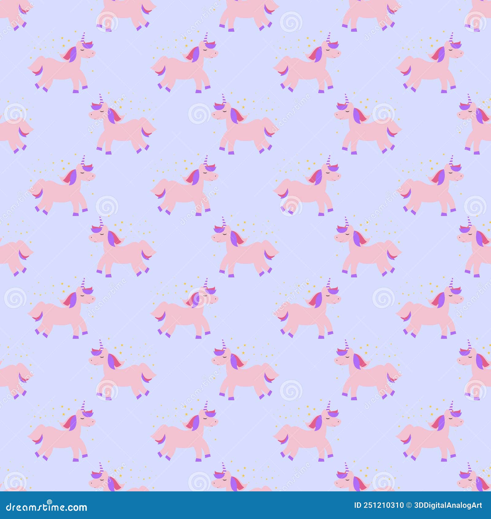 Seamless Cute Unicorn Texture - Cute Unicorn Pattern Stock Vector ...