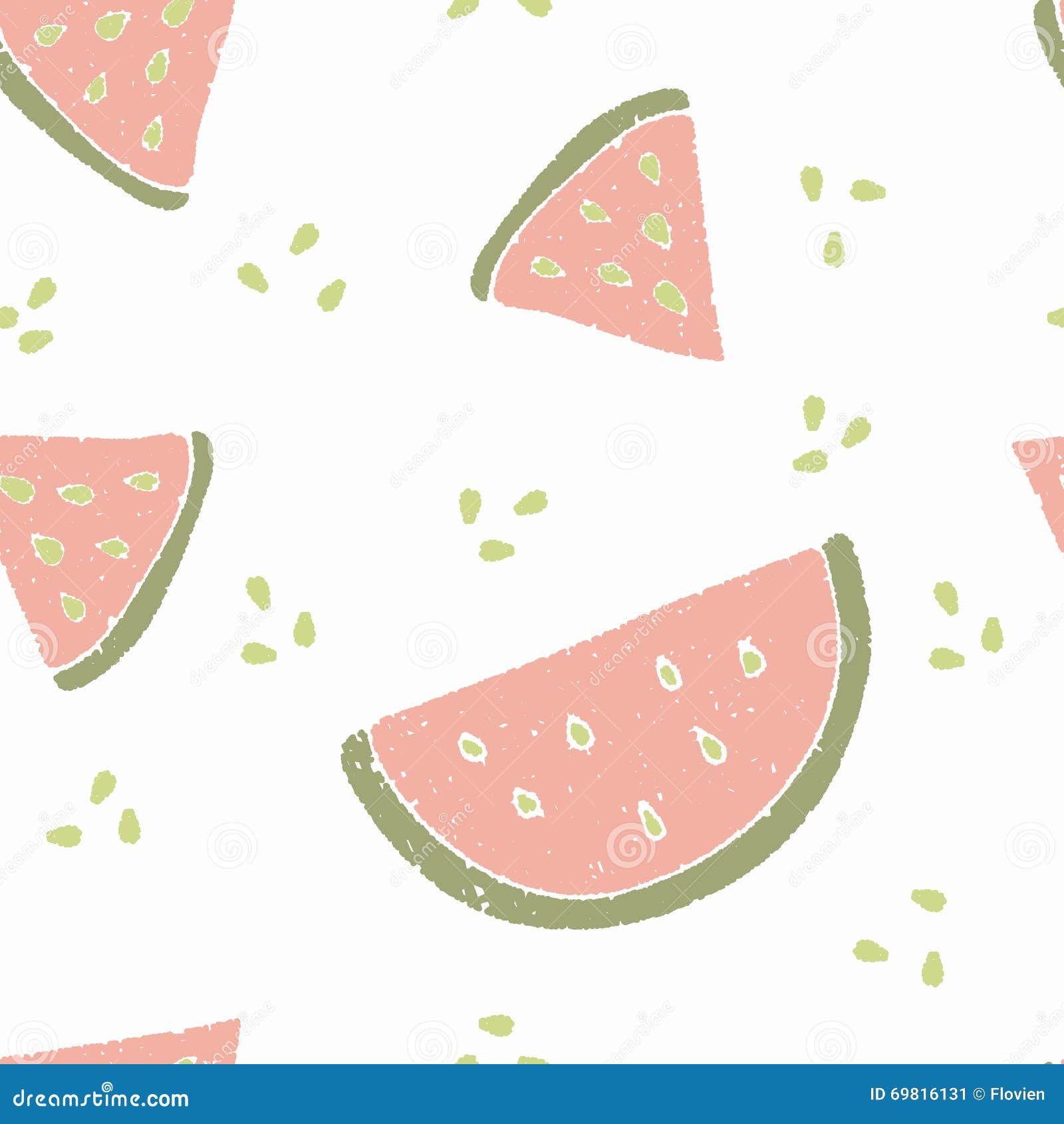 Seamless Cute Watermelon Pattern. Vector Illustration. Stock Vector ...