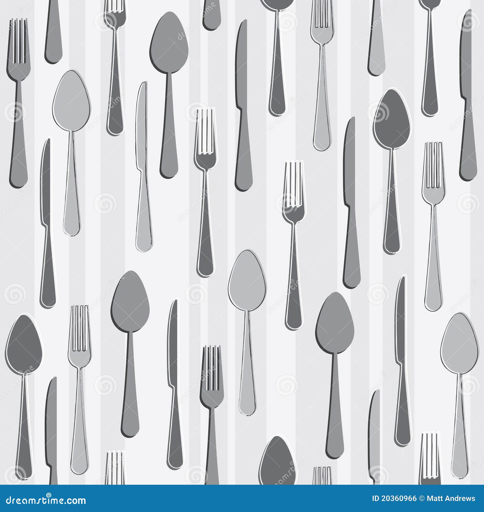 Seamless Cutlery Silverware Pattern Cartoon Vector | CartoonDealer.com ...