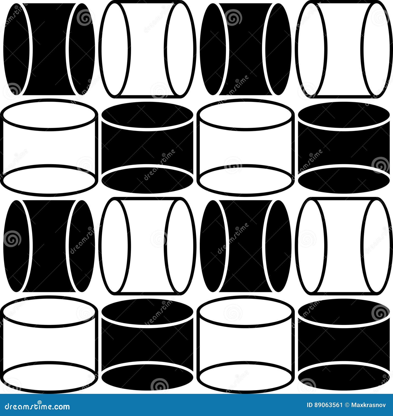Seamless Cylinder Pattern stock vector. Illustration of geometric ...