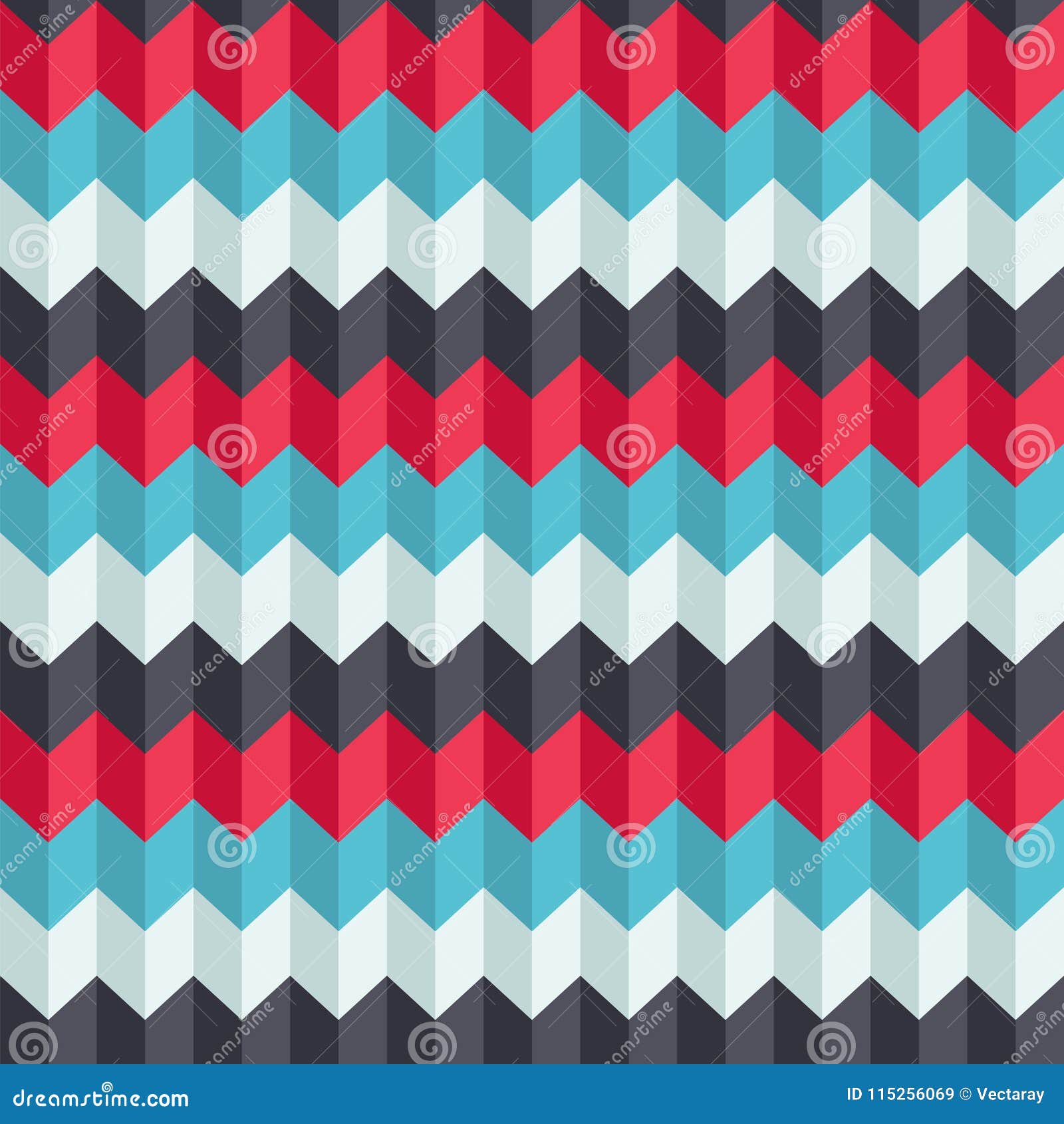 Seamless 3d Chevron Pattern Texture with Highlights and Shadows. Stock ...
