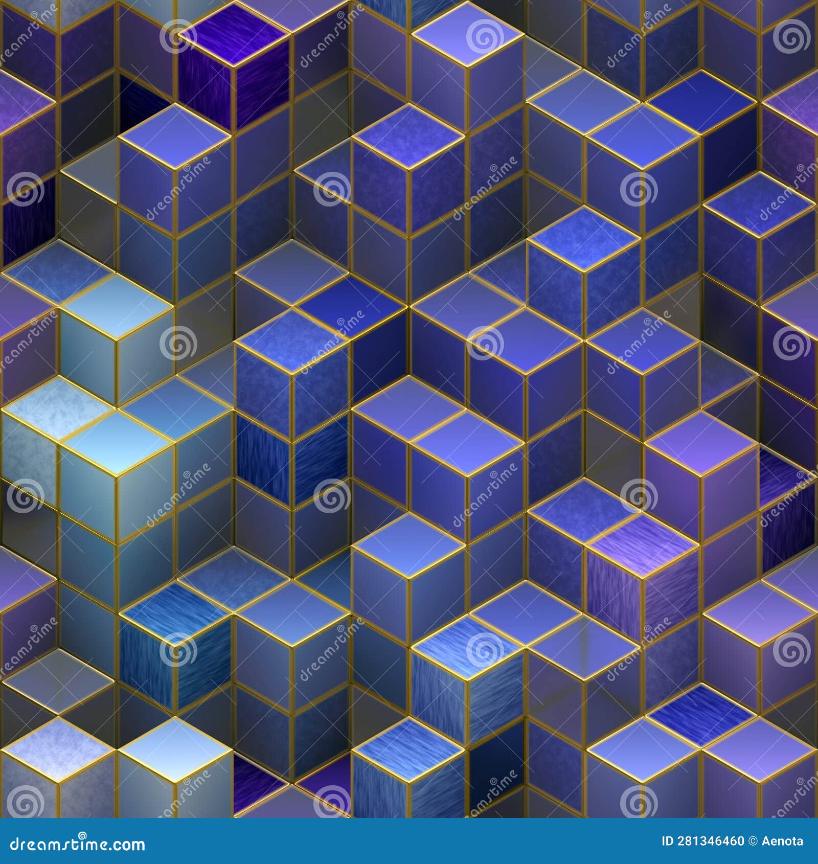 Seamless 3D Cubic Abstract Pattern Stock Illustration - Illustration of ...