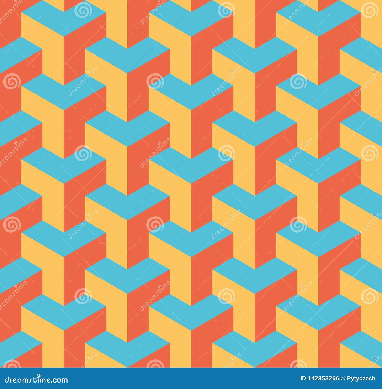 Seamless 3D Geometrical Pattern of Overlapping Cubes. Abstract Design ...
