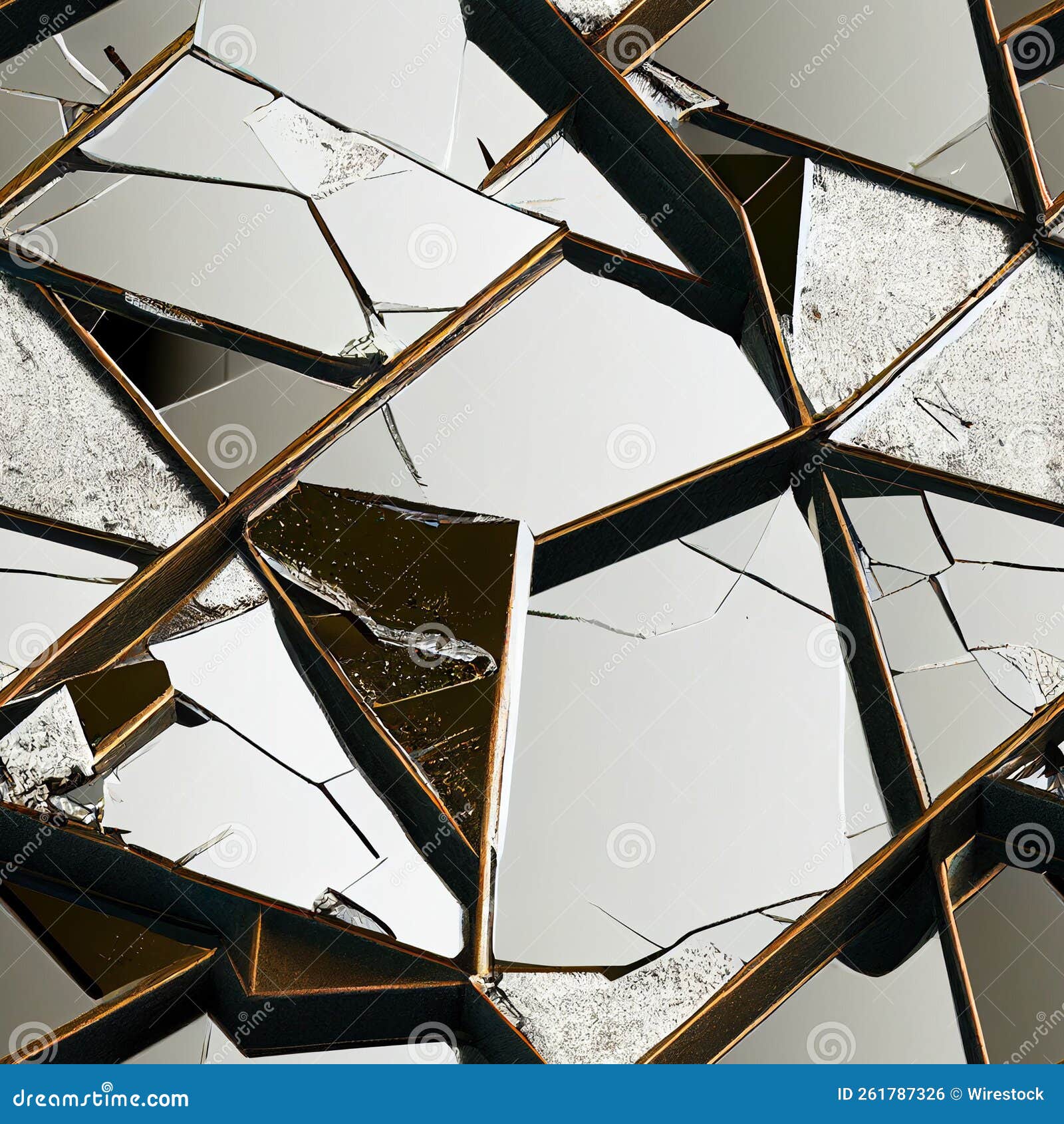 Seamless 3D Illustration of a Broken Mirror Stock Illustration ...