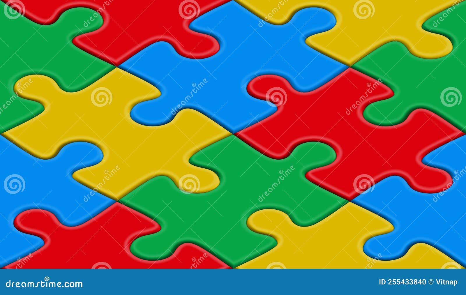 Seamless 3D Jigsaw Puzzle Pattern. Isometric Jigsaw Puzzle Texture ...