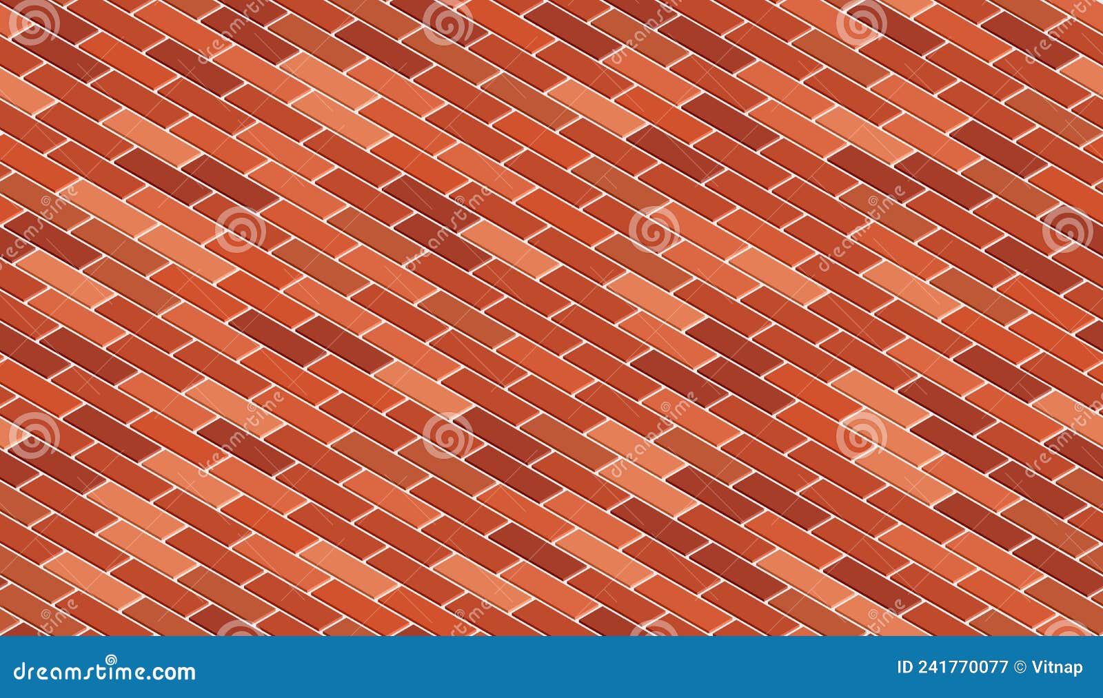 Seamless 3D Pattern of Brown Pavement Tile. Isometric Red Brick Wall ...