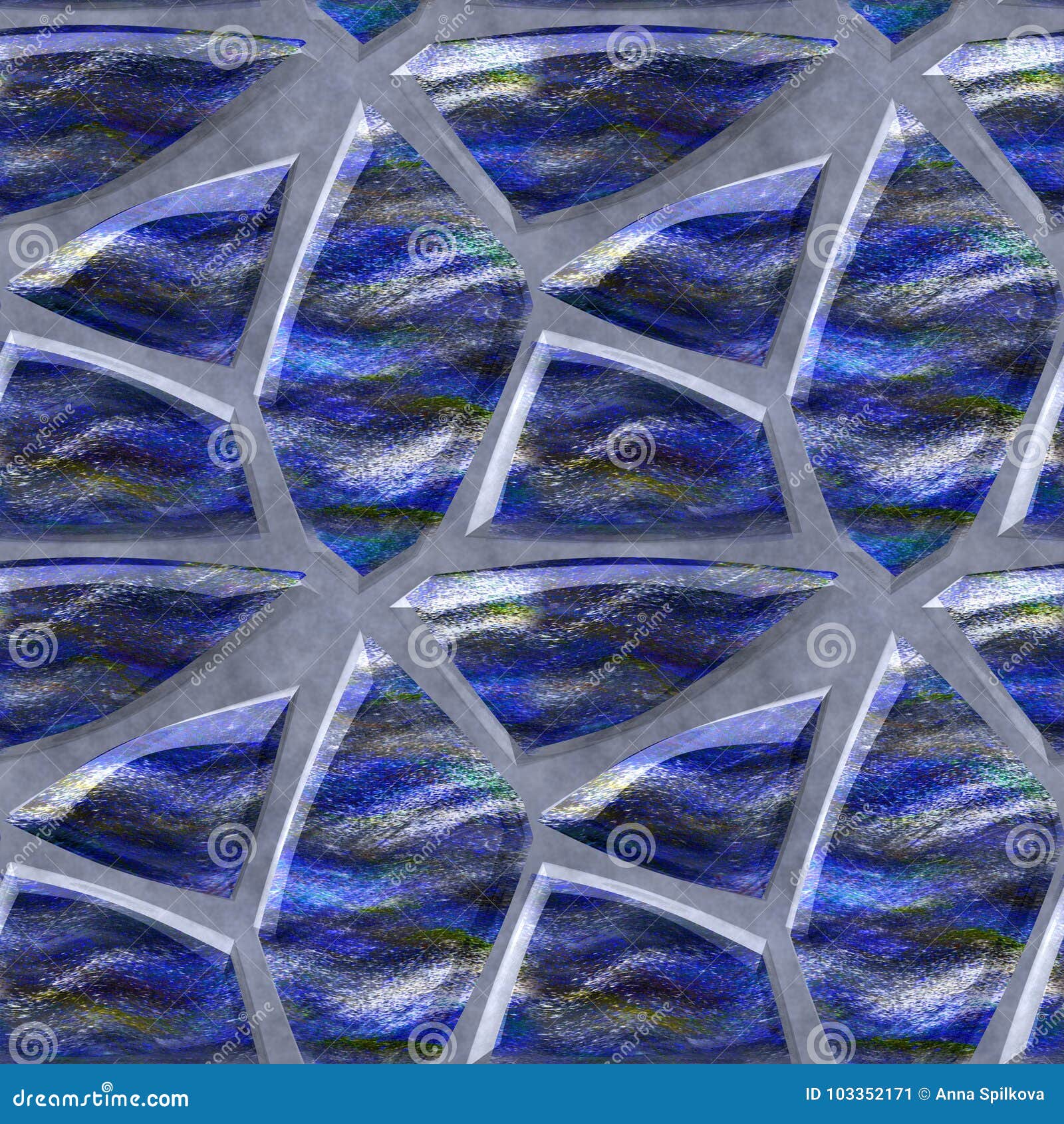 Seamless 3d Pavement Pattern with Waves. Stock Illustration ...