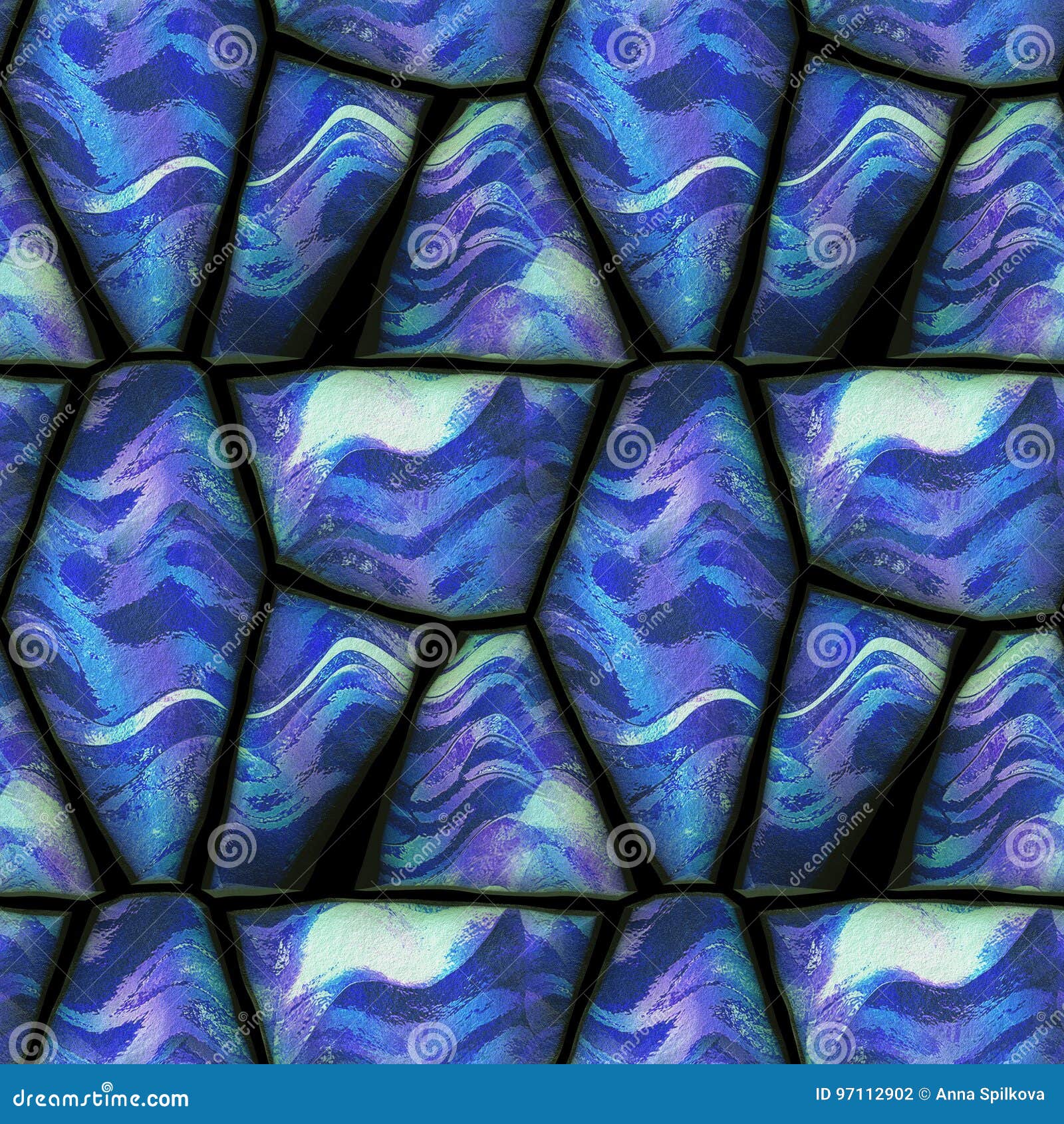 Seamless 3d Pavement Pattern with Wavy Surface. Stock Illustration ...