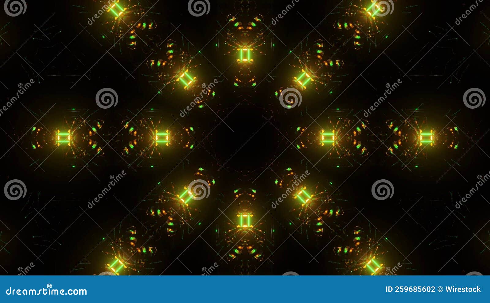 Seamless 3d Rendering of a Dark Motion Graphics Background with Yellow ...