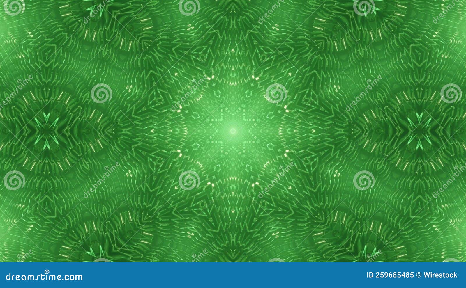 Seamless 3d Rendering of a Motion Graphics Background with Green Lights ...