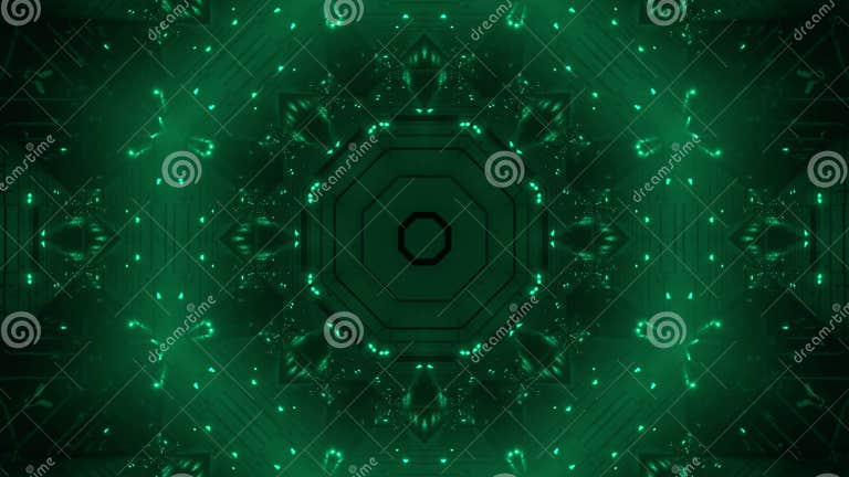 Seamless 3d Rendering of a Motion Graphics Background with Green Lights ...