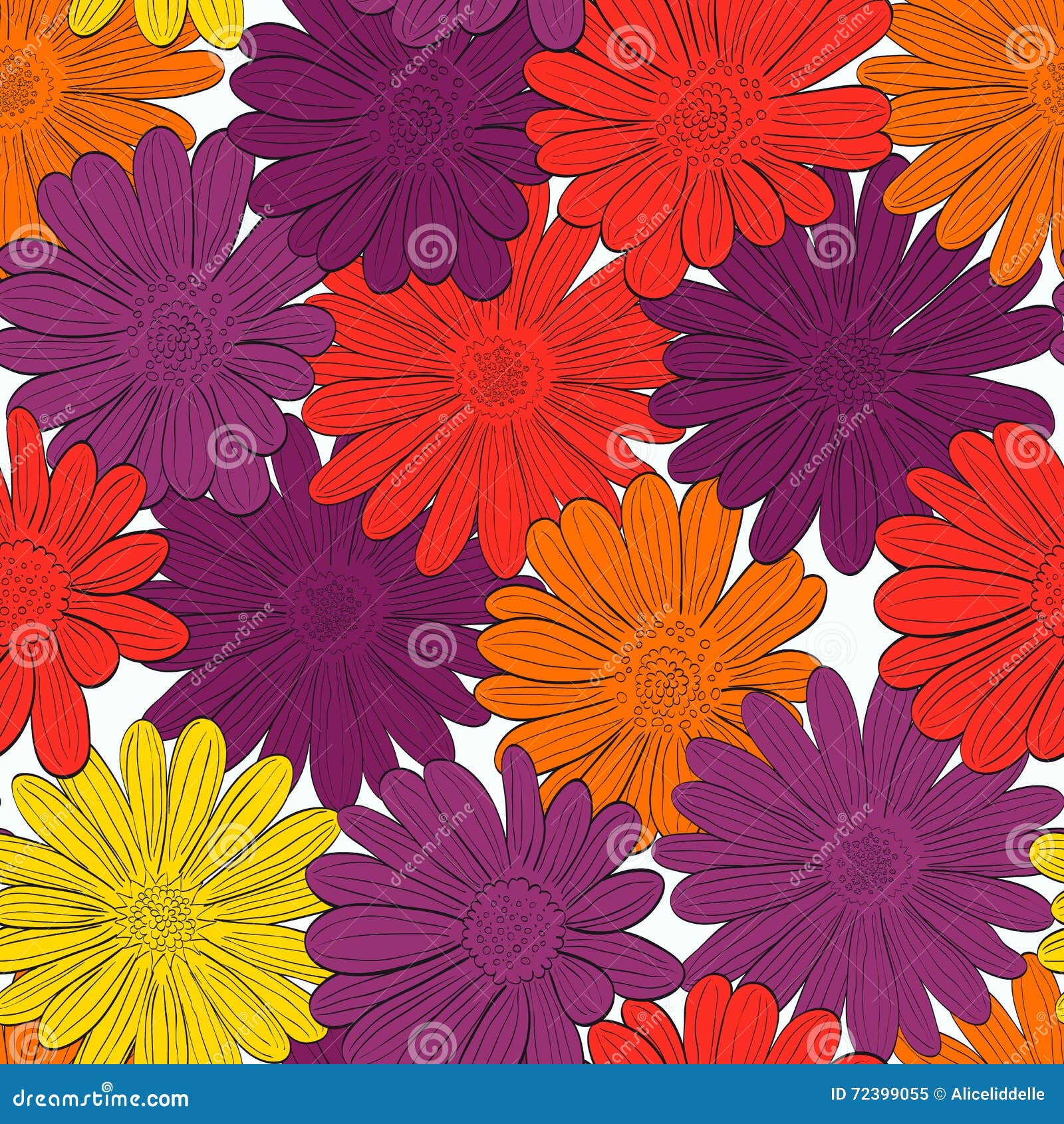 Seamless Daisies Pattern Stock Image | CartoonDealer.com #76913143
