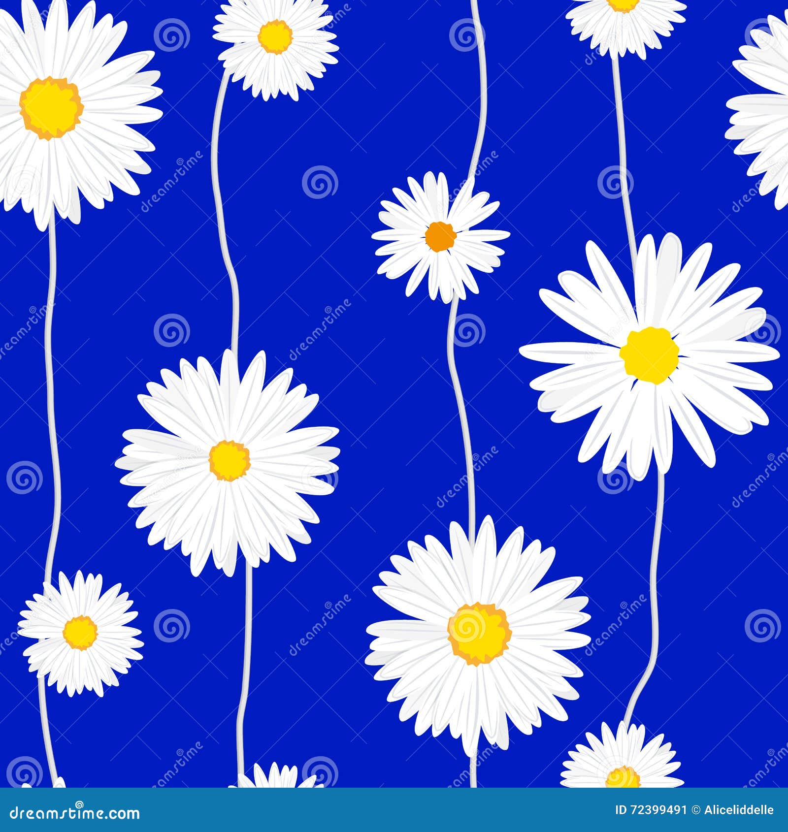 Seamless Daisies Vector Pattern Stock Vector - Illustration of decor ...