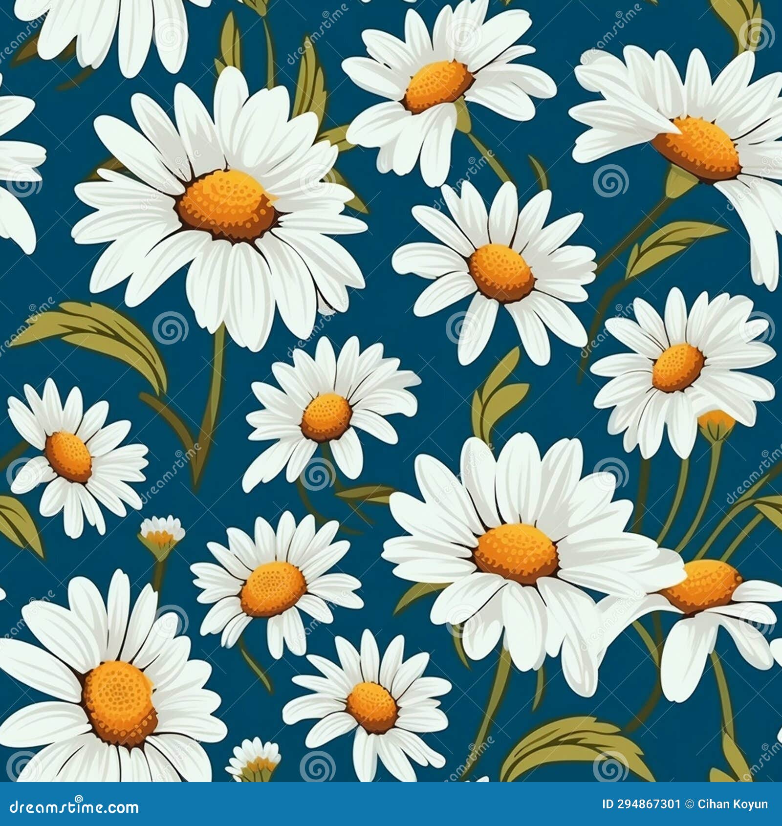 Seamless Daisy Banner for Social Media Banner Stock Illustration ...