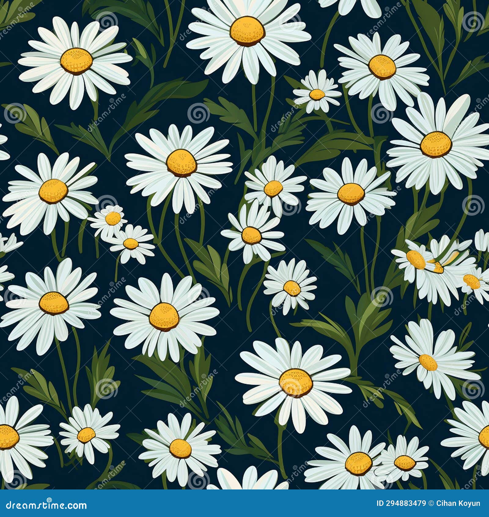 Seamless Daisy Banner for Social Media Banner Stock Illustration ...