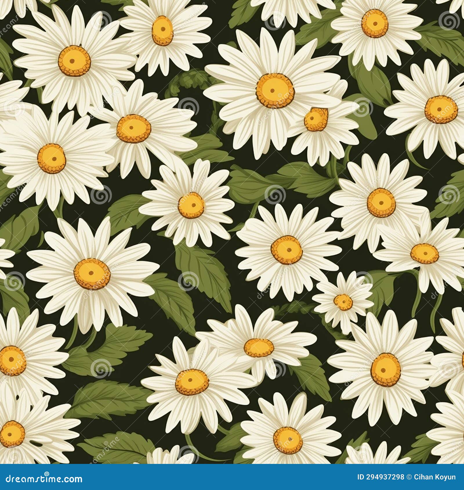 Seamless Daisy Banner for Social Media Banner Stock Illustration ...