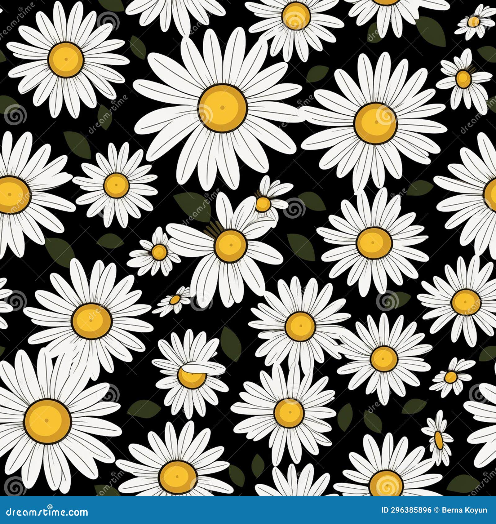 Seamless Daisy Banner for Social Media Banner Stock Illustration ...