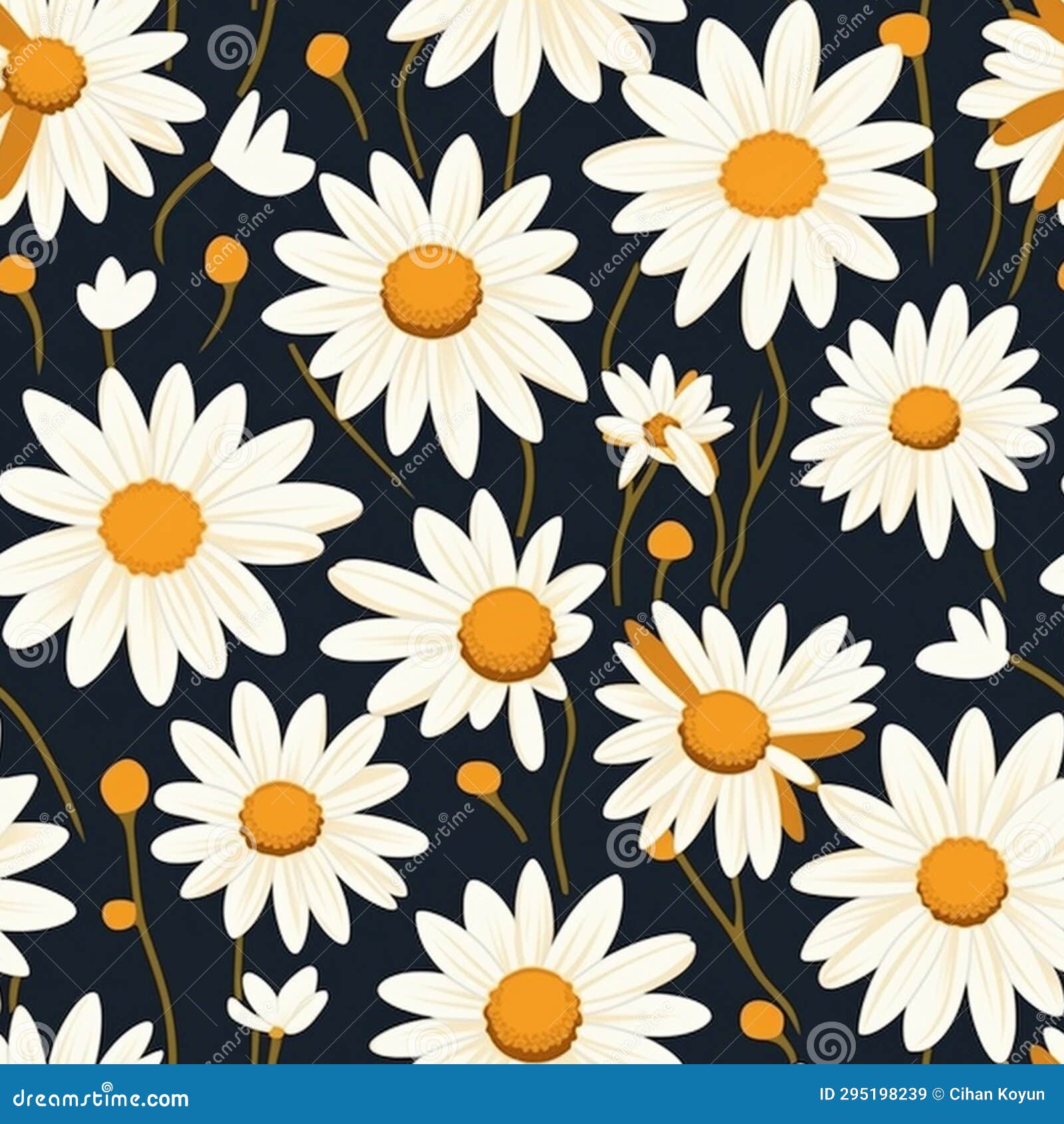 Seamless Daisy Book Cover Design for Elegant Book Stock Illustration ...