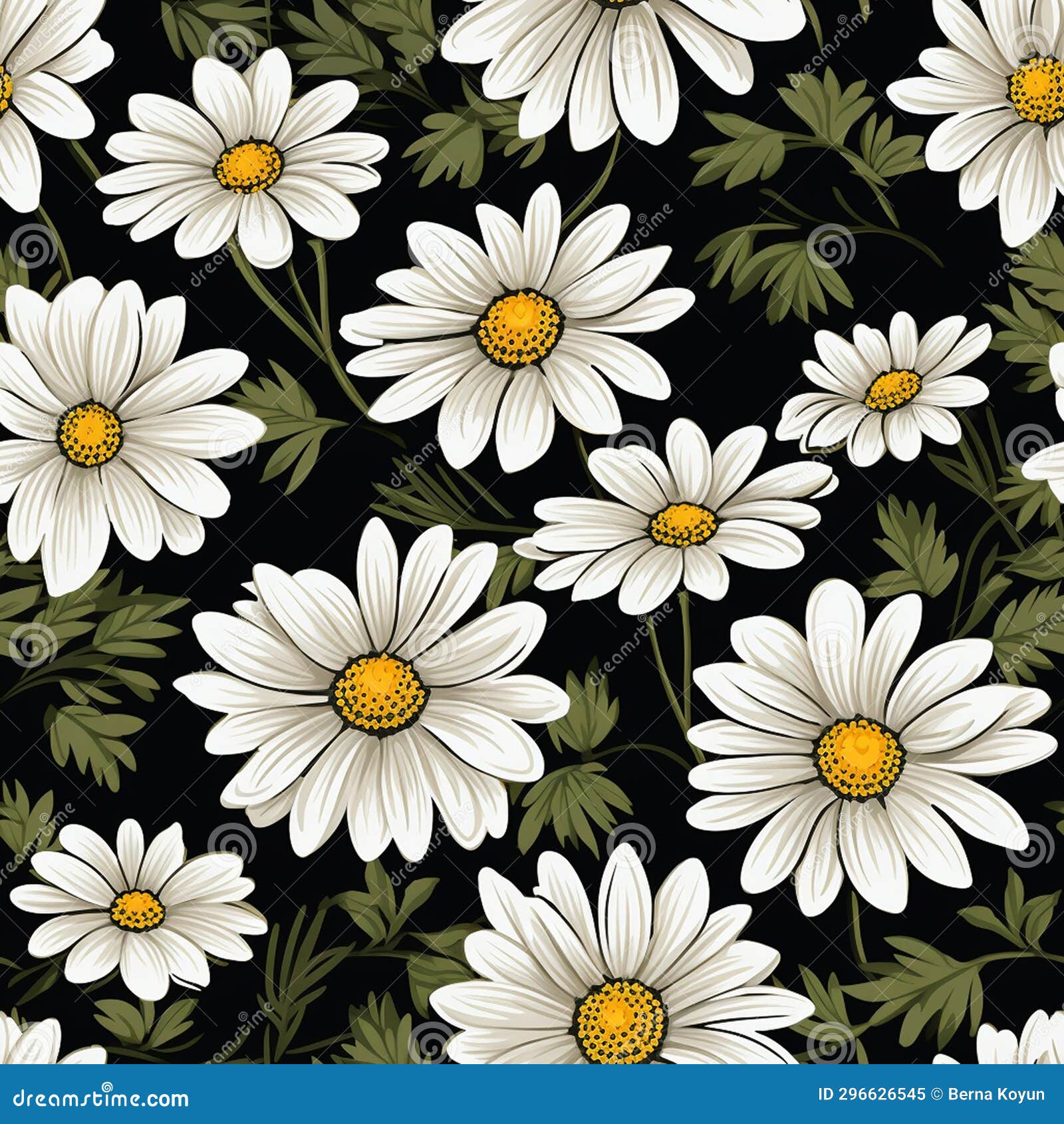 Seamless Daisy Book Cover Design for Elegant Book Stock Illustration ...