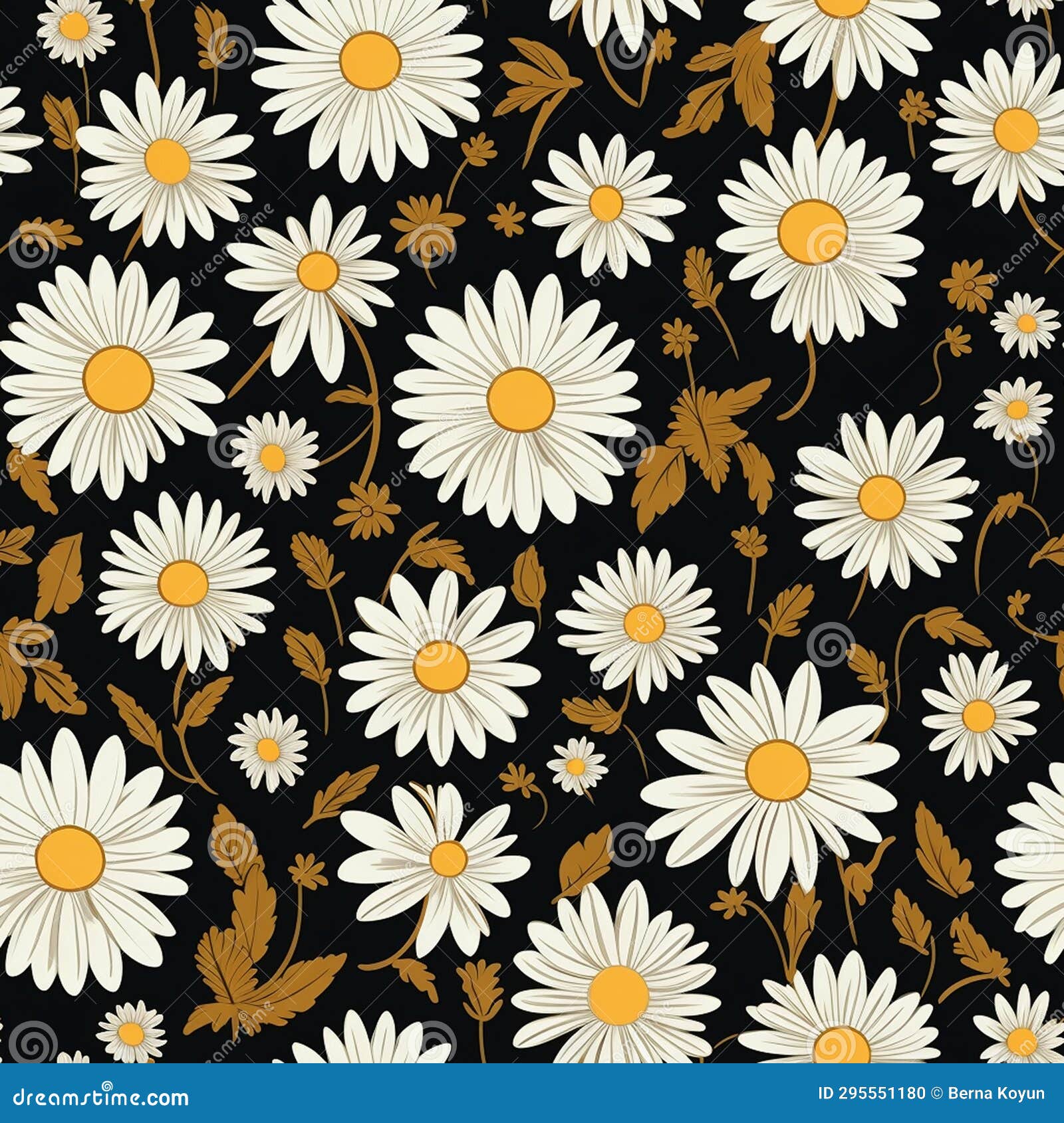 Seamless Daisy Book Cover Design for Elegant Look Stock Illustration ...