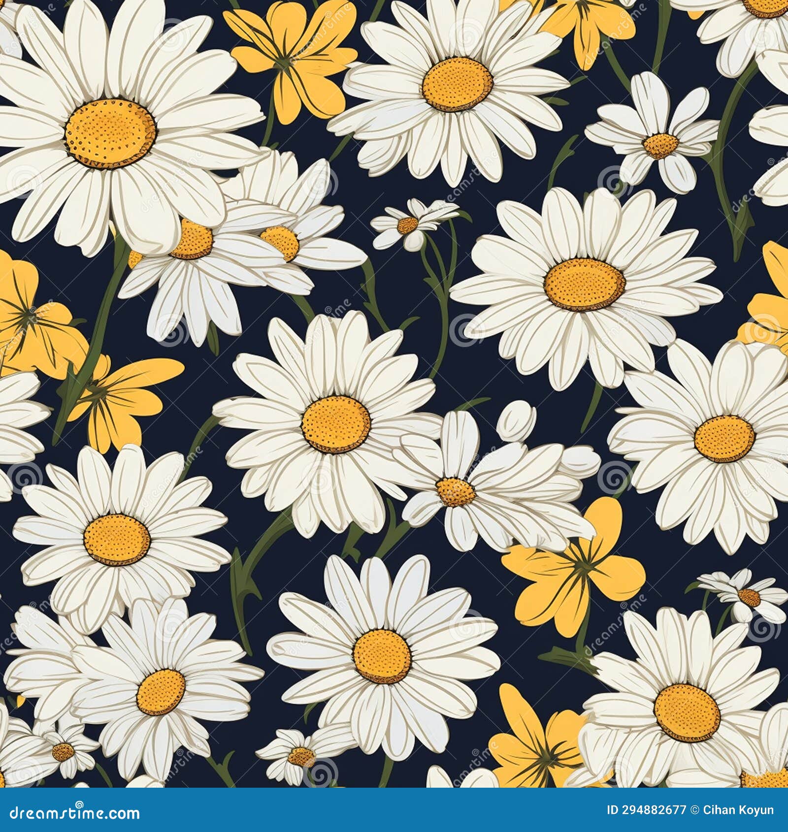 Seamless Daisy Book Cover Design for Elegant Look Stock Illustration ...