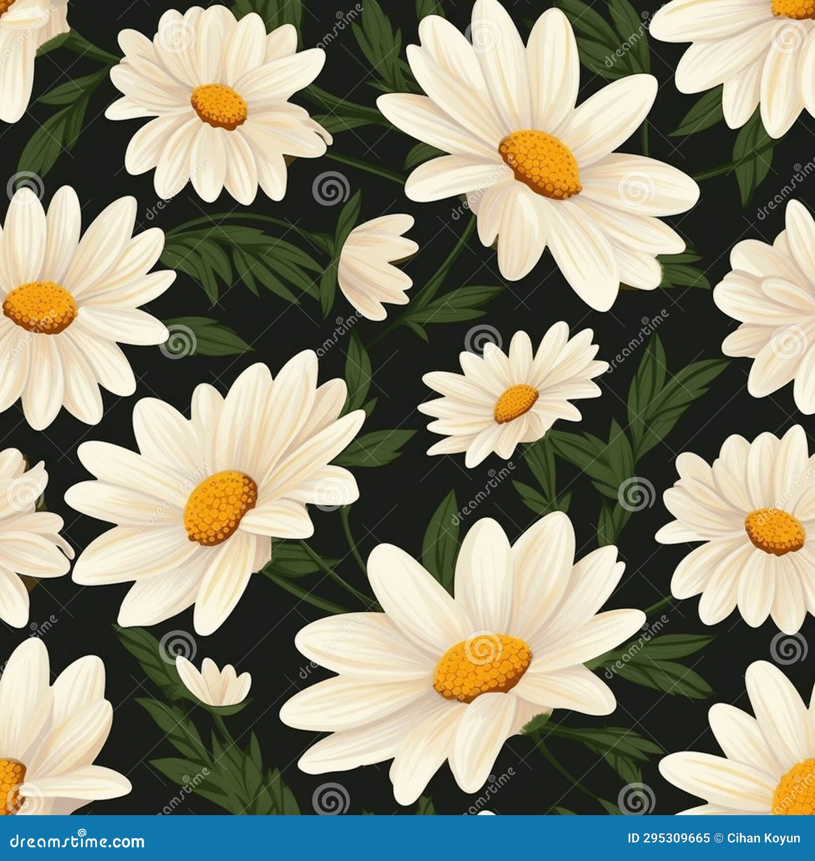 Seamless Daisy Book Cover Design for Elegant Look Stock Illustration ...