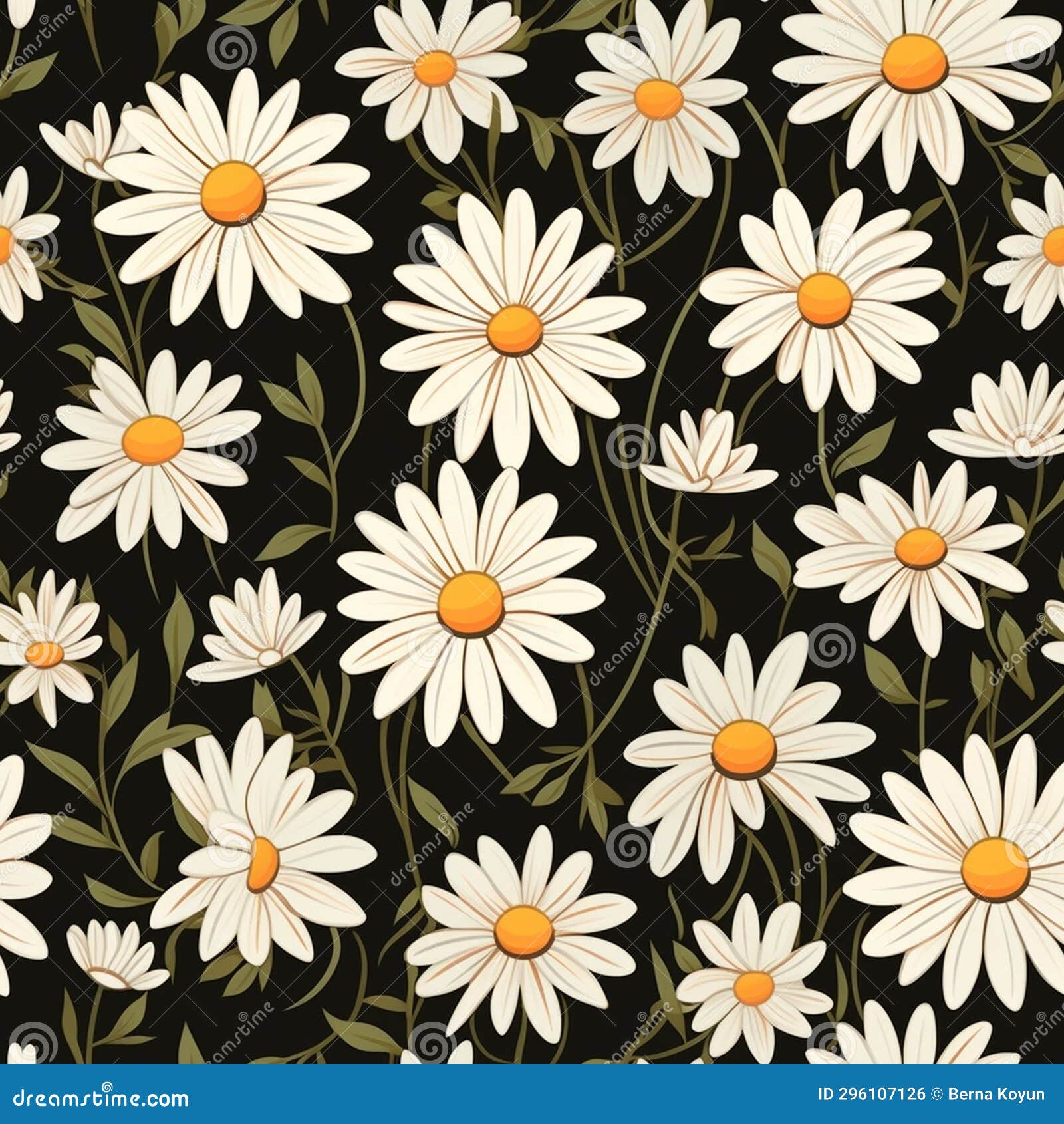 Seamless Daisy Book Cover Design for Elegant Look Stock Illustration ...