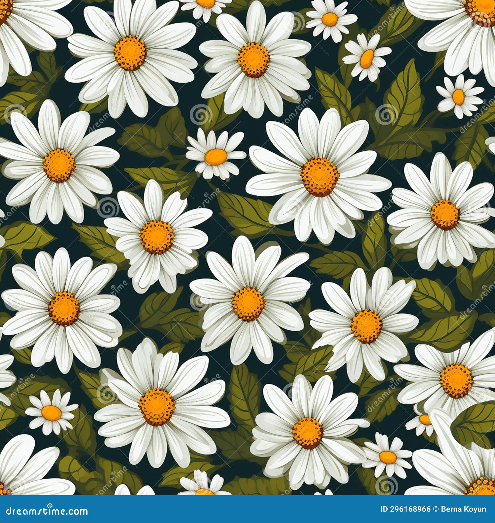 Seamless Daisy Book Cover Design for Elegant Look Stock Photo - Image ...