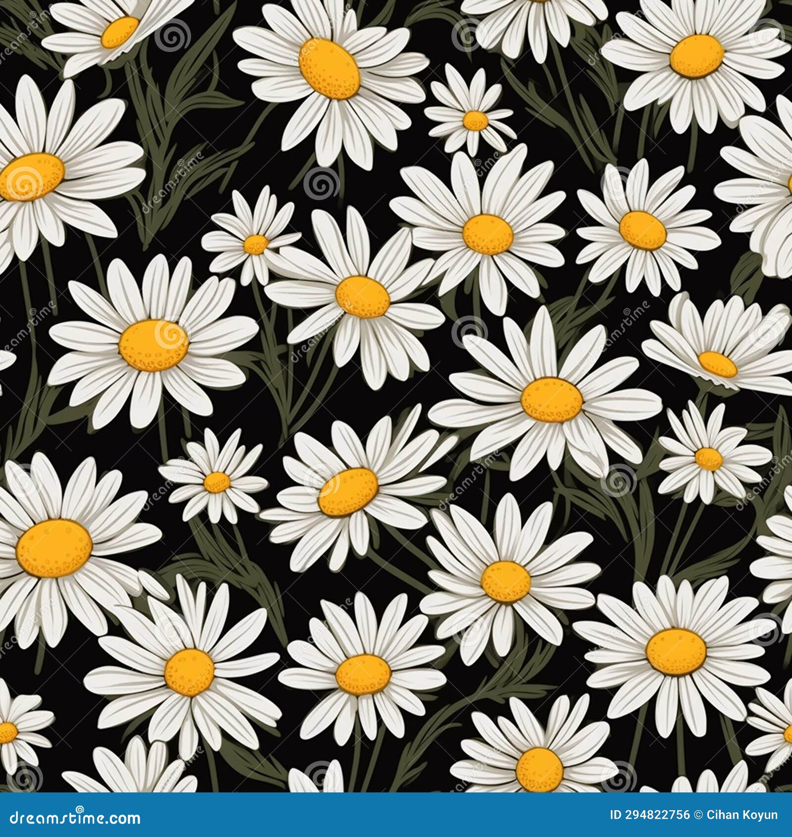 Seamless Daisy Cover for Book Cover Design Stock Illustration ...