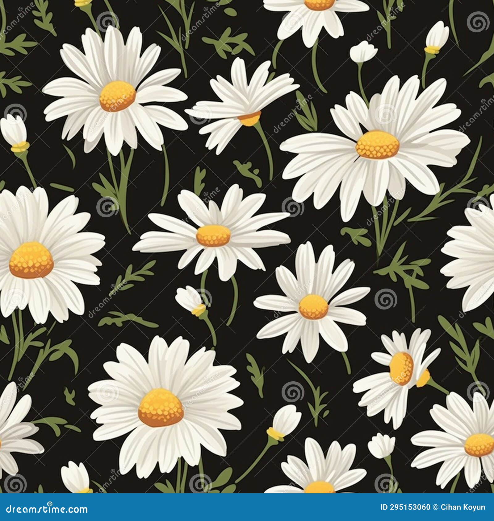 Seamless Daisy Cover for Book Cover Design Stock Illustration ...