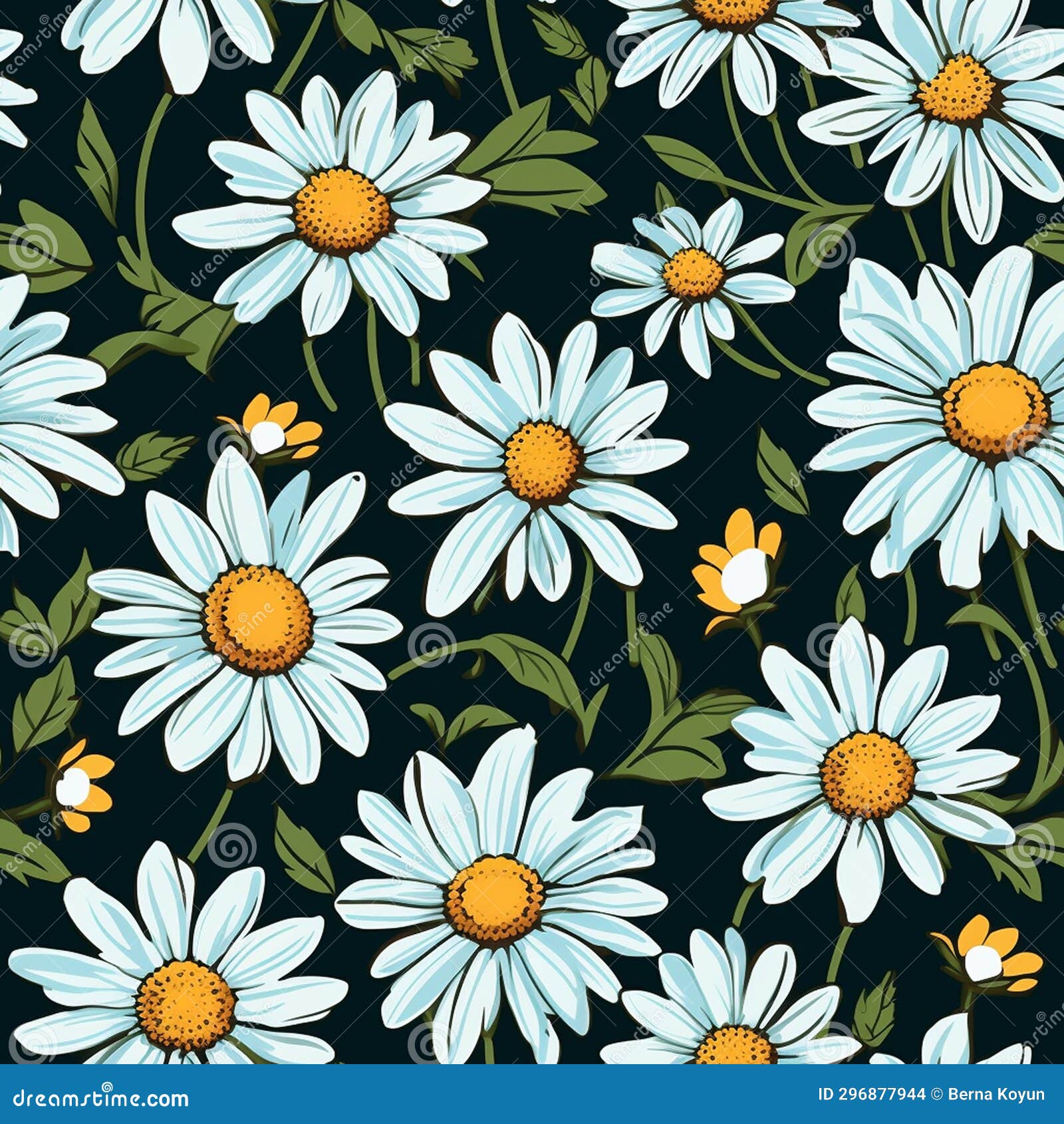 Seamless Daisy Cover for Book Cover Design Stock Illustration ...