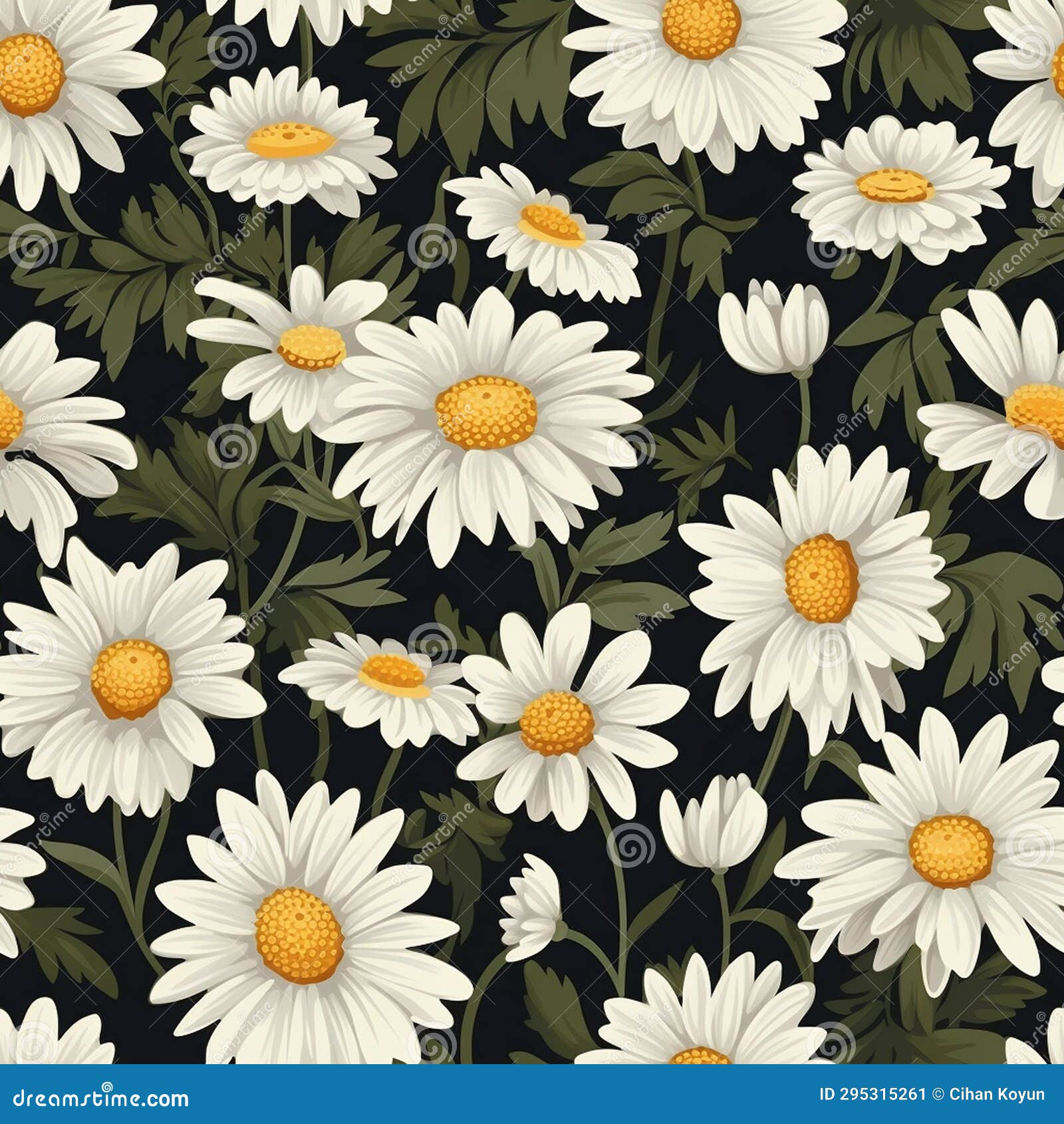 Seamless Daisy Digital Art for Creative Expression Stock Illustration ...