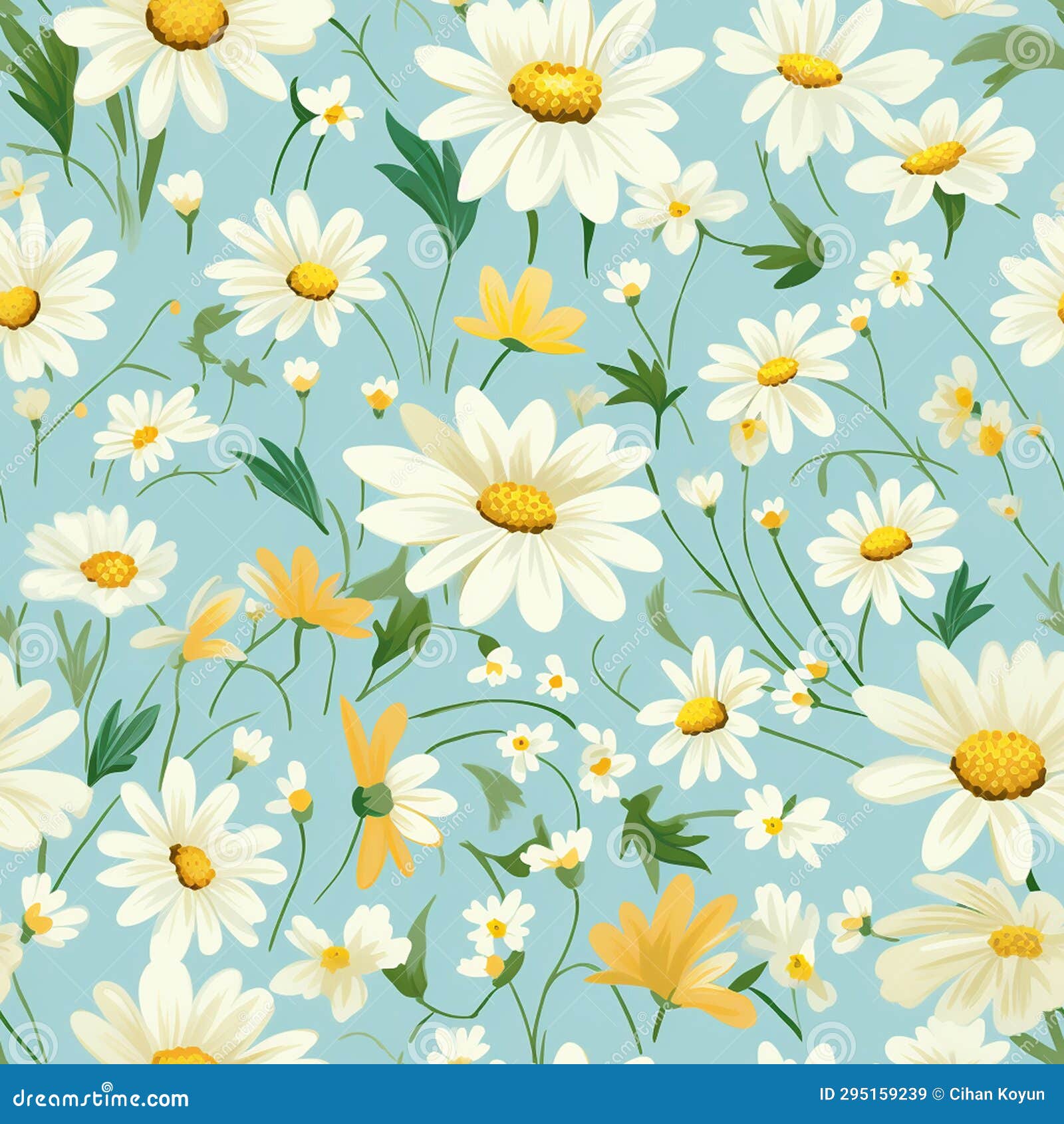 Seamless Daisy Digital Art for Versatile Use Stock Illustration ...