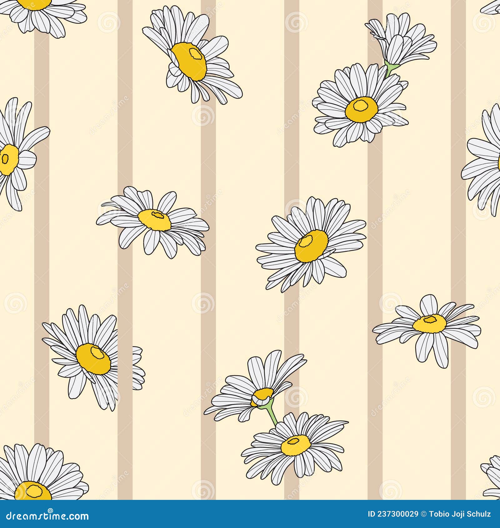 Seamless Daisy Flower Pattern Stock Vector - Illustration of decoration ...