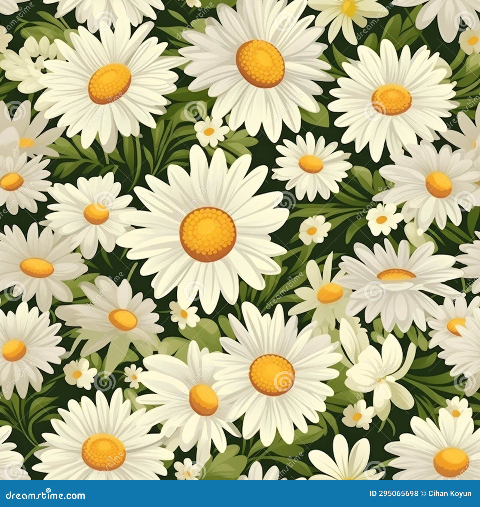 Seamless Daisy Greeting Card for Thoughtful Message Stock Illustration ...