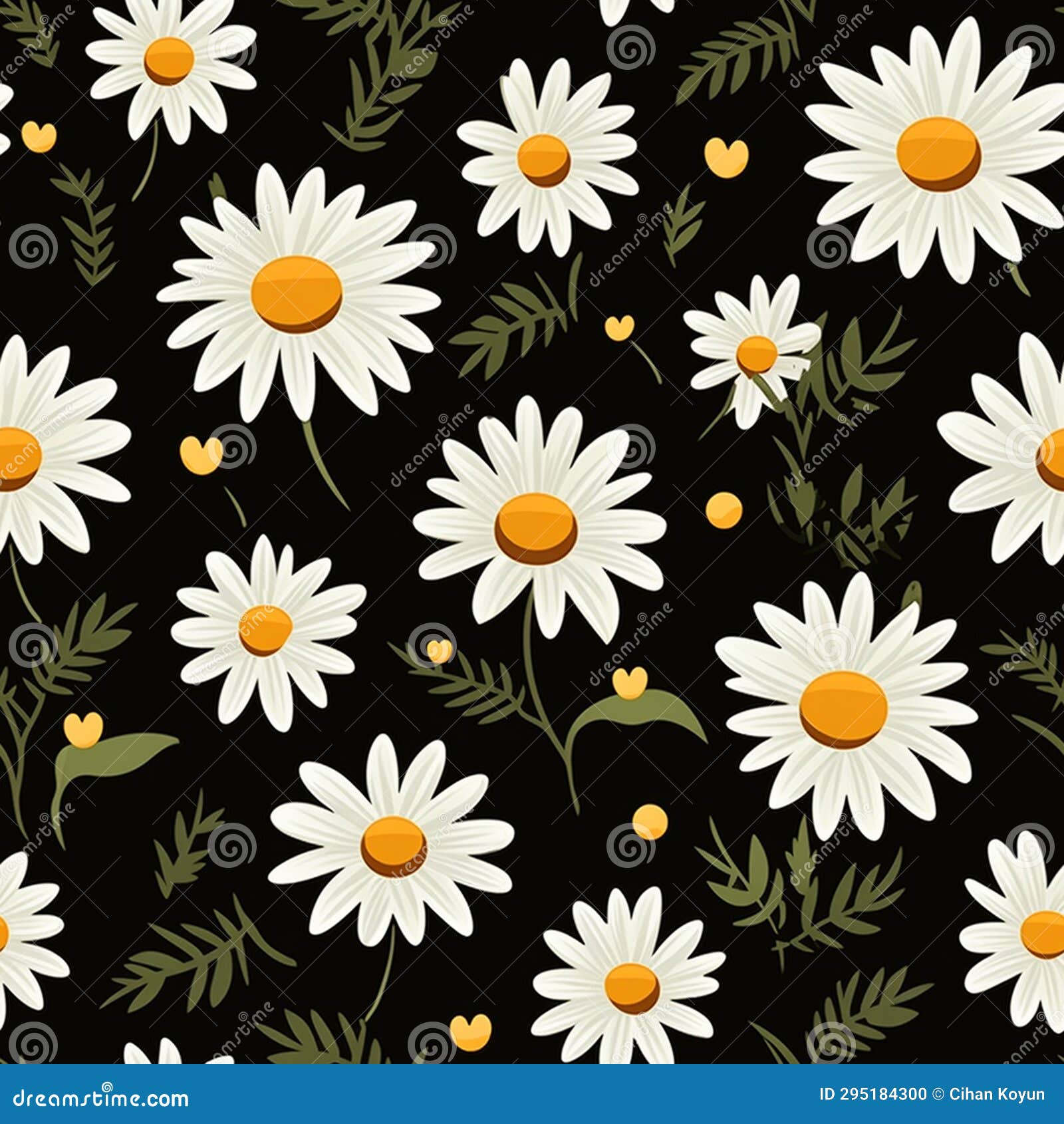 Seamless Daisy Greeting Card for Thoughtful Message Stock Illustration ...