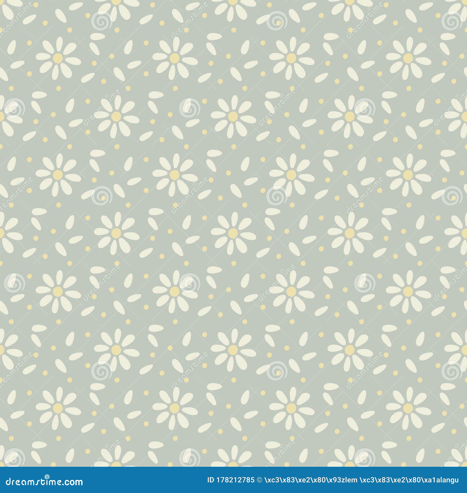 Seamless Daisy Pattern and Background Vector Illustration Stock Vector ...
