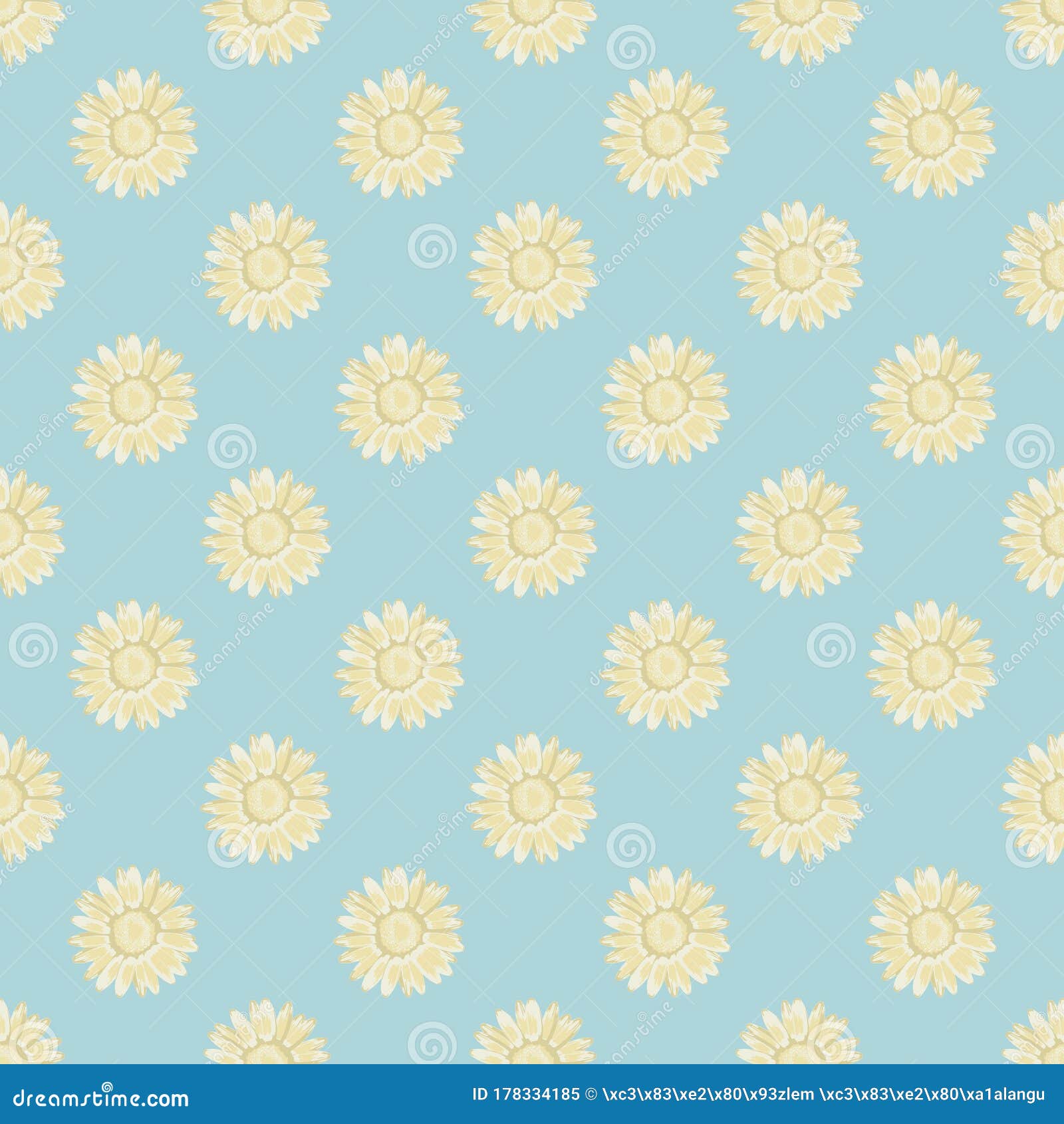 Seamless Daisy Pattern and Background Vector Illustration Stock Vector ...