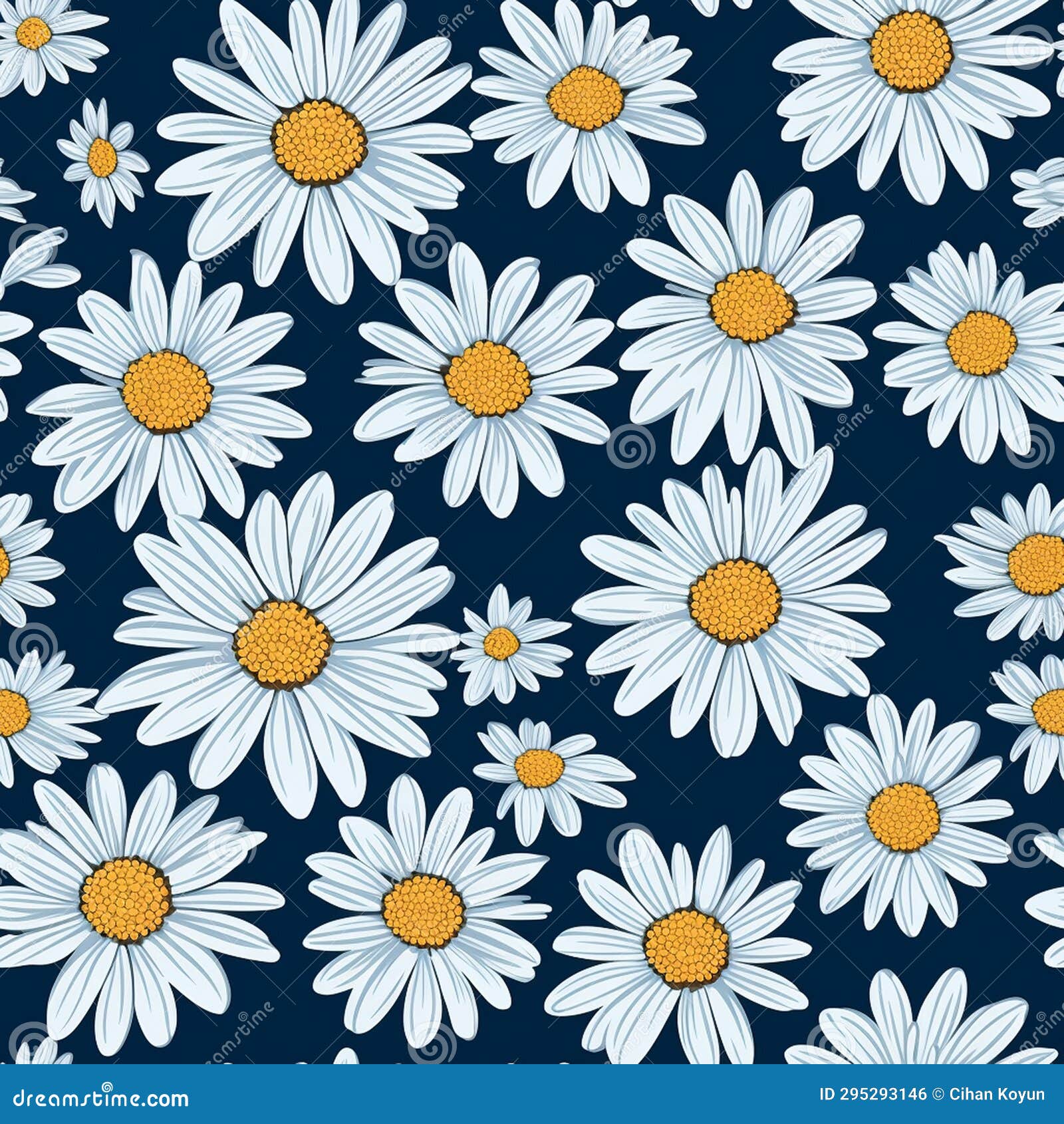 Seamless Daisy Pattern for Jewelry Design Stock Illustration ...