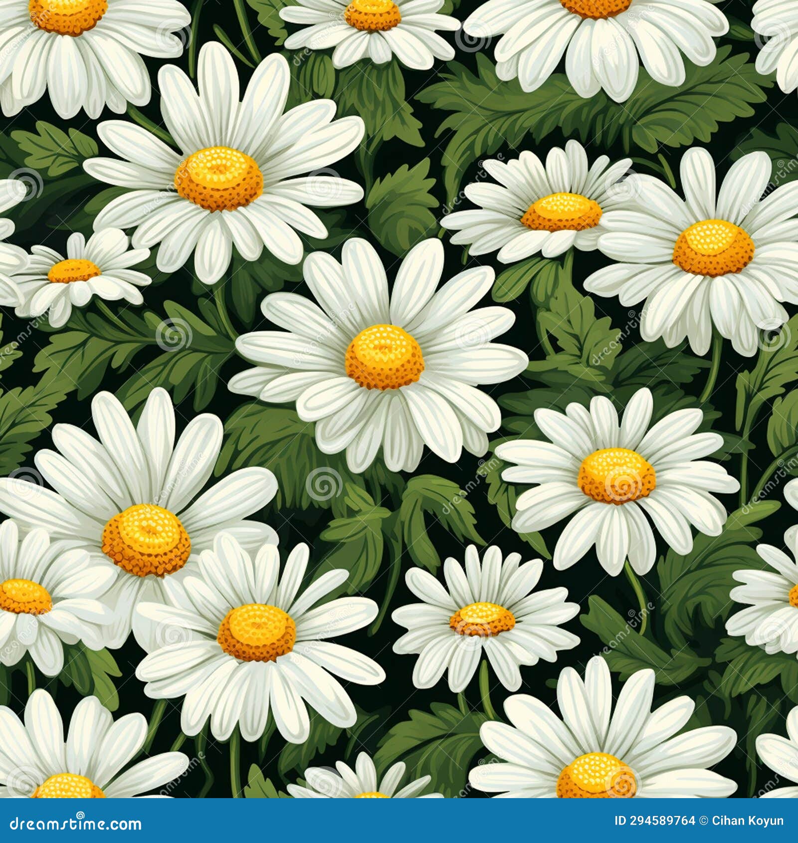 Seamless Daisy Pattern for Wallpaper Design Stock Illustration ...