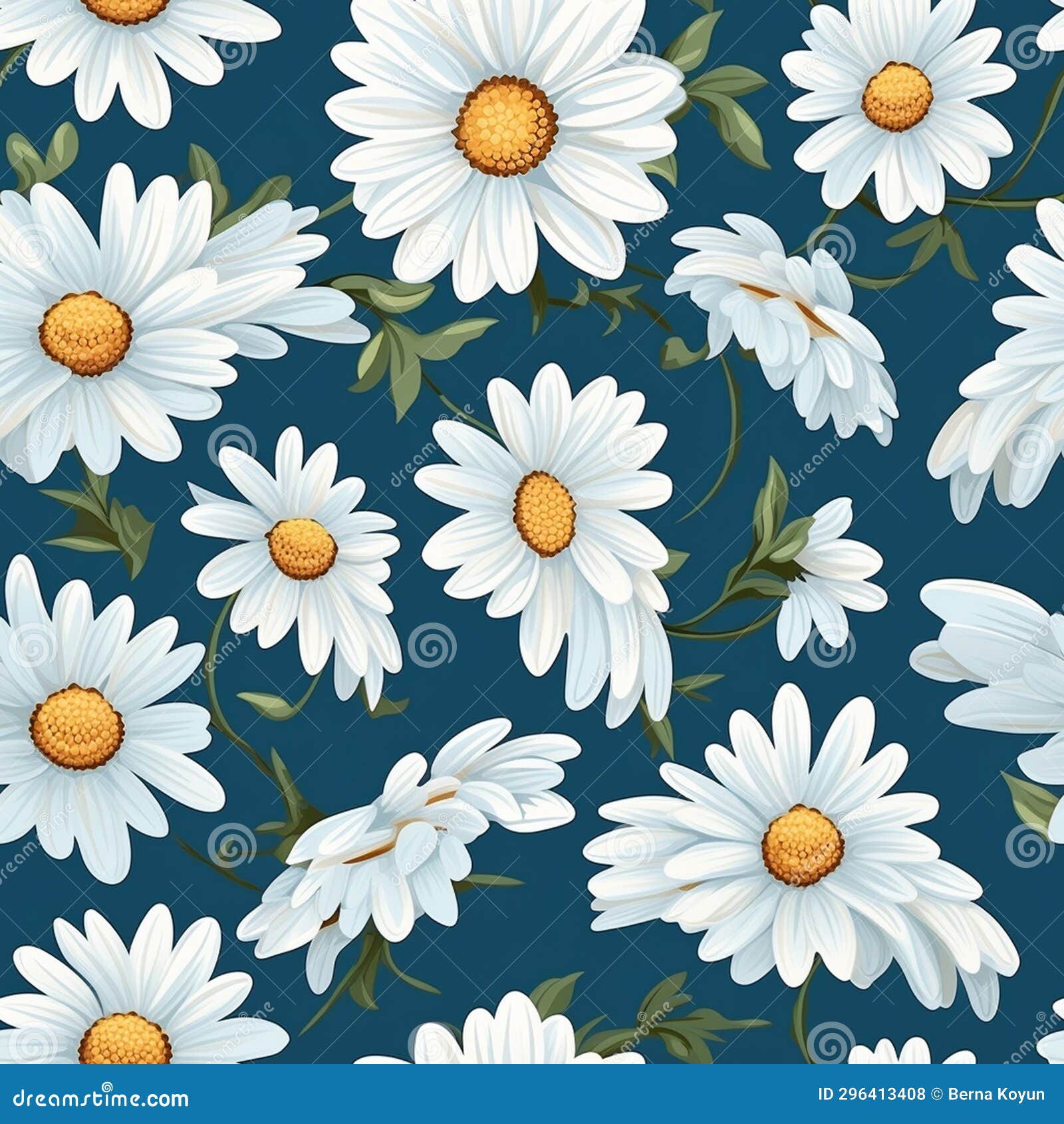 Seamless Daisy Textile Design for Versatile Use Stock Illustration ...