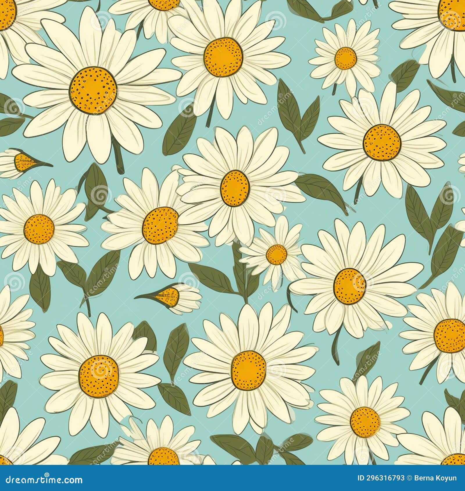 Seamless Daisy Wallpaper for Dreamy Background Stock Illustration ...