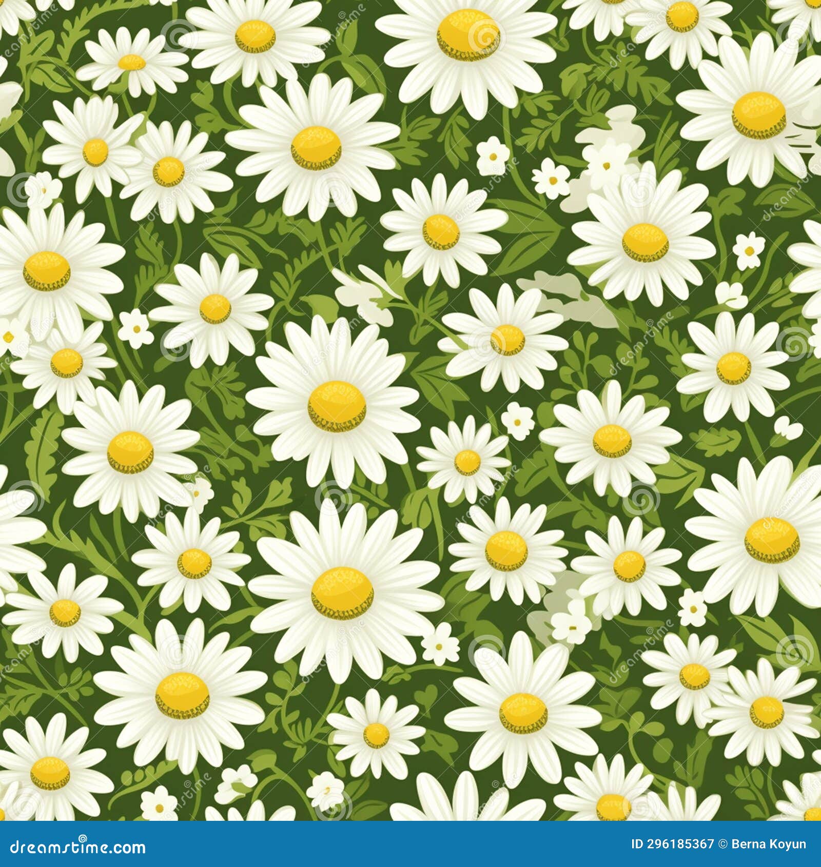 Seamless Daisy Wallpaper Mural Stock Illustration - Illustration of ...