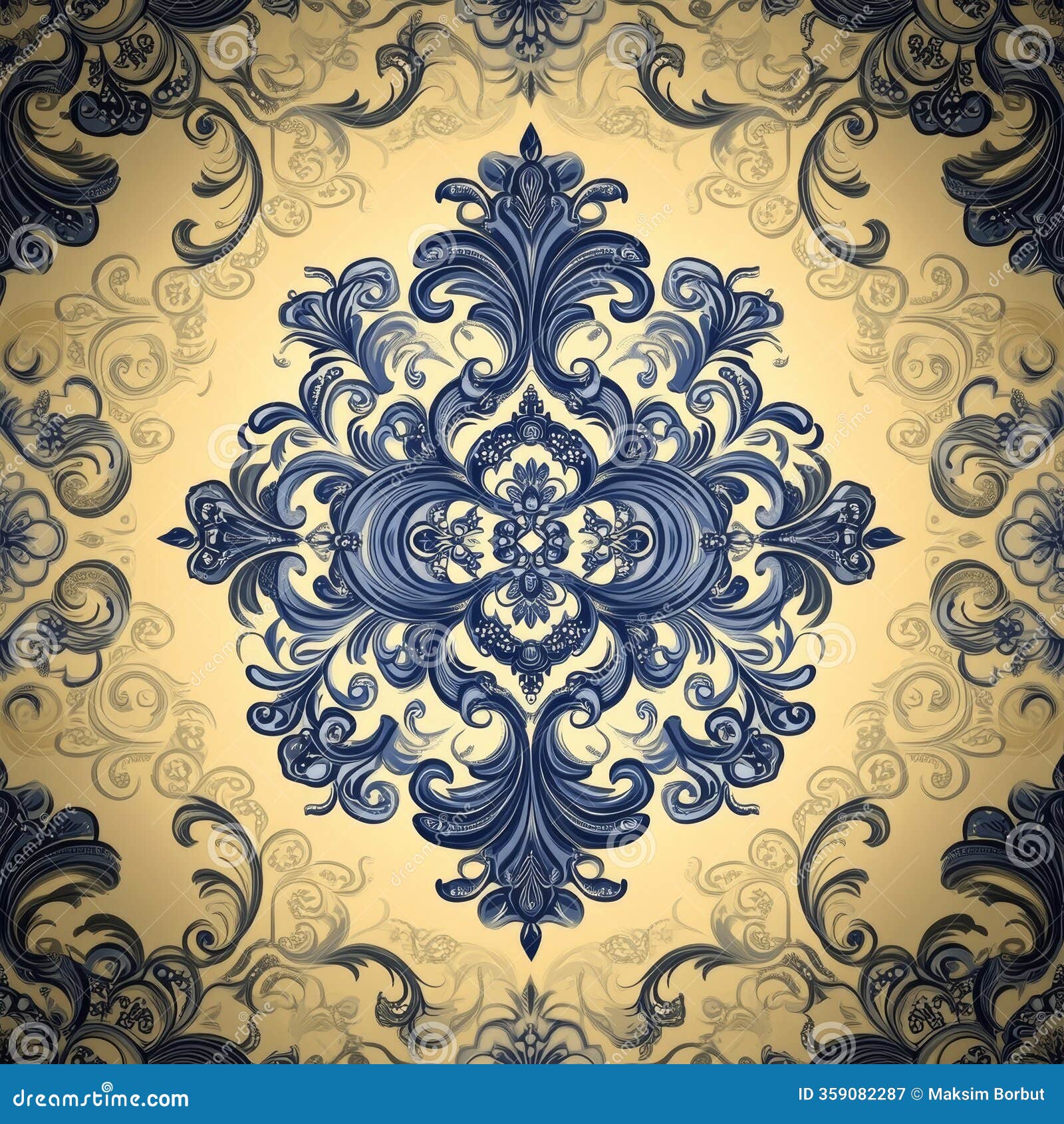 Seamless Damask Design In A Classic Vintage Style, Wallpaper Texture ...