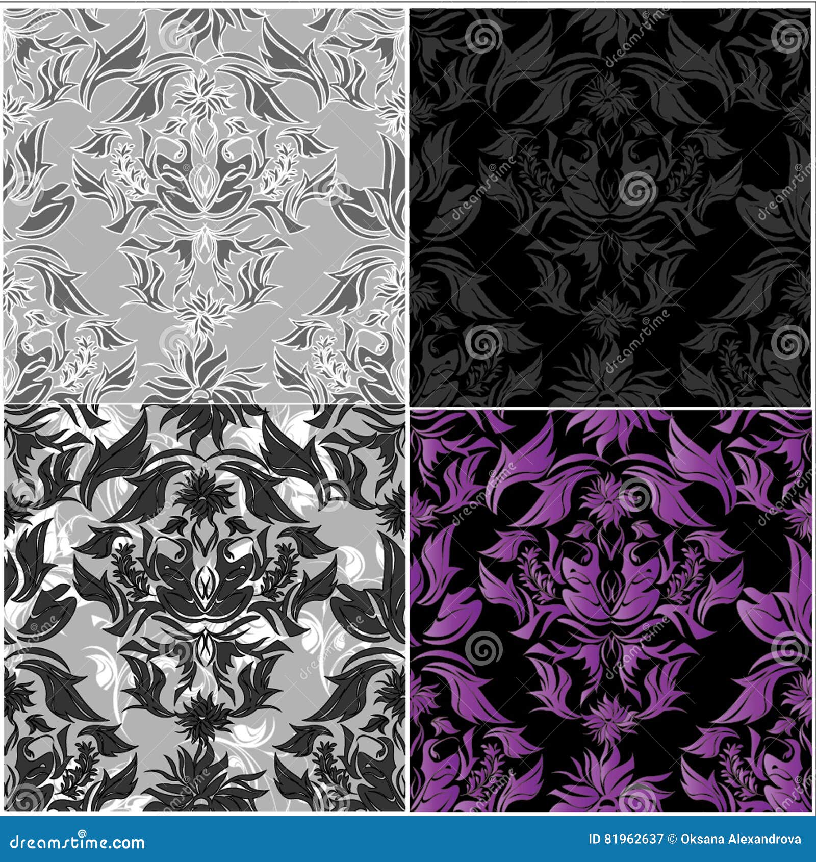 Seamless Damask Flowers Pattern Stock Vector - Illustration of abstract ...