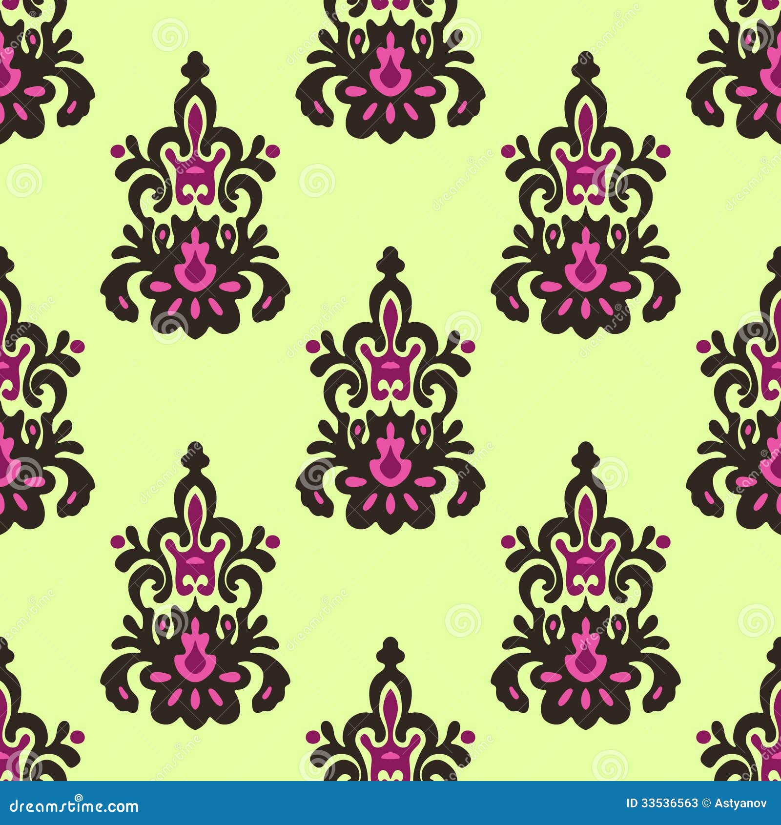 Seamless Damask Patten Vector Stock Illustration - Illustration of ...