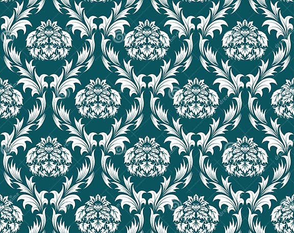 Seamless damask pattern stock vector. Illustration of outlines - 11824444