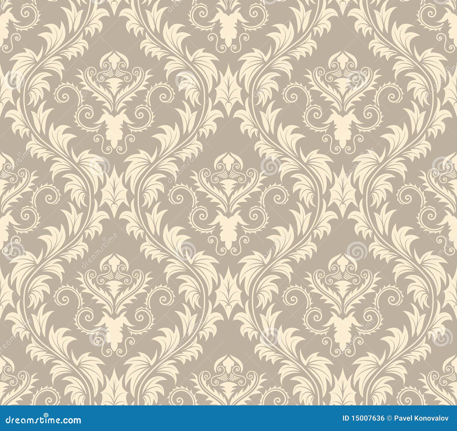 Seamless damask pattern stock vector. Illustration of decors - 15007636