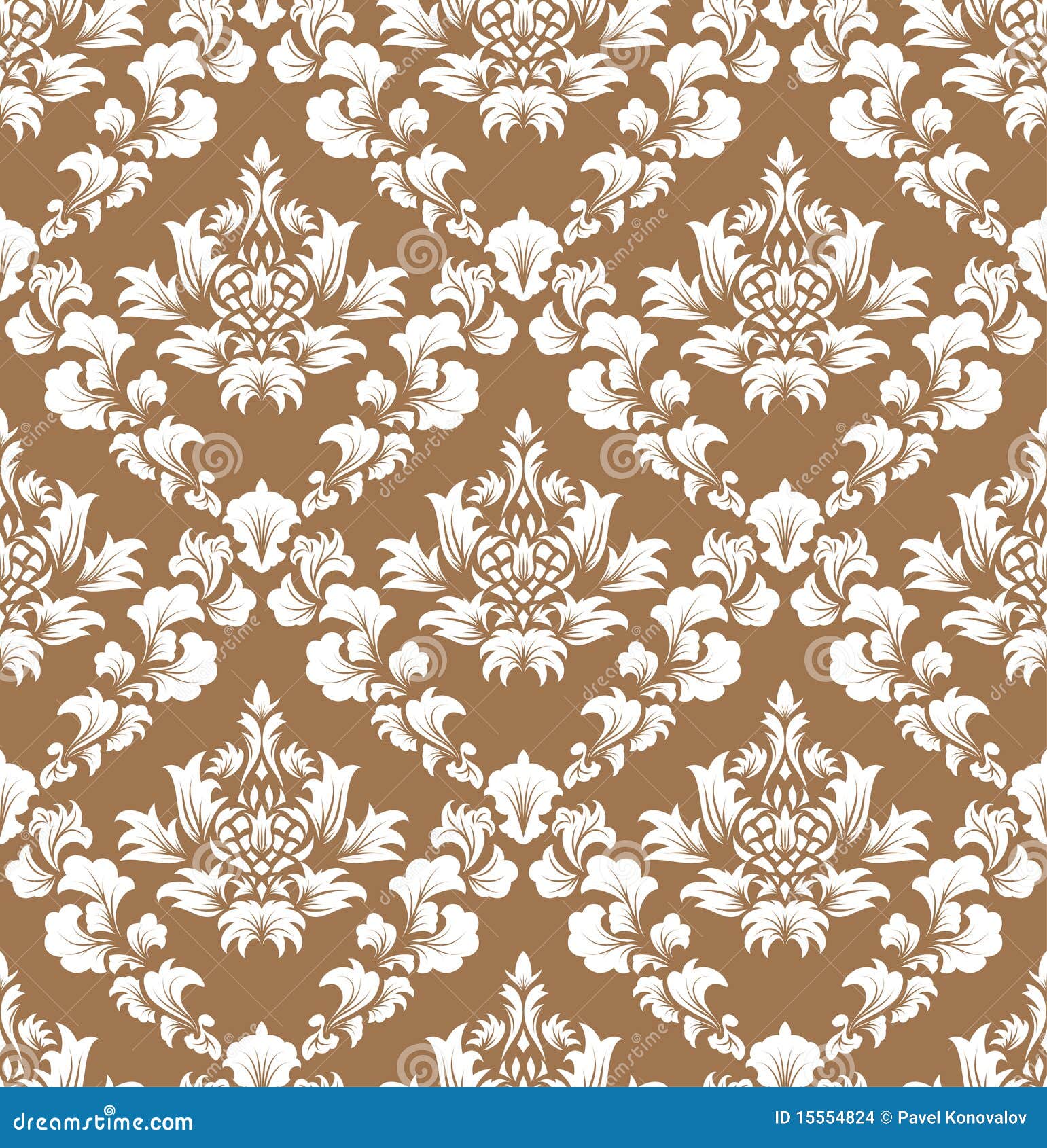 Seamless damask pattern stock vector. Illustration of decorative - 15554824
