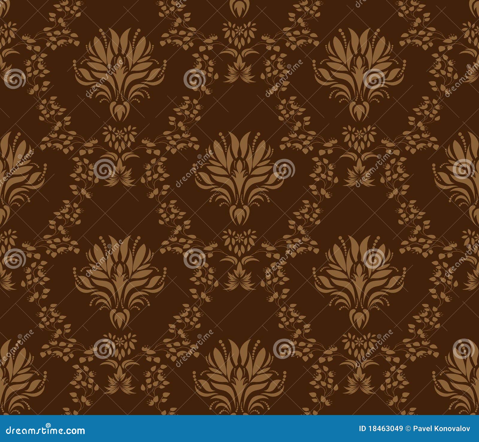 Seamless damask pattern stock vector. Illustration of outlines - 18463049